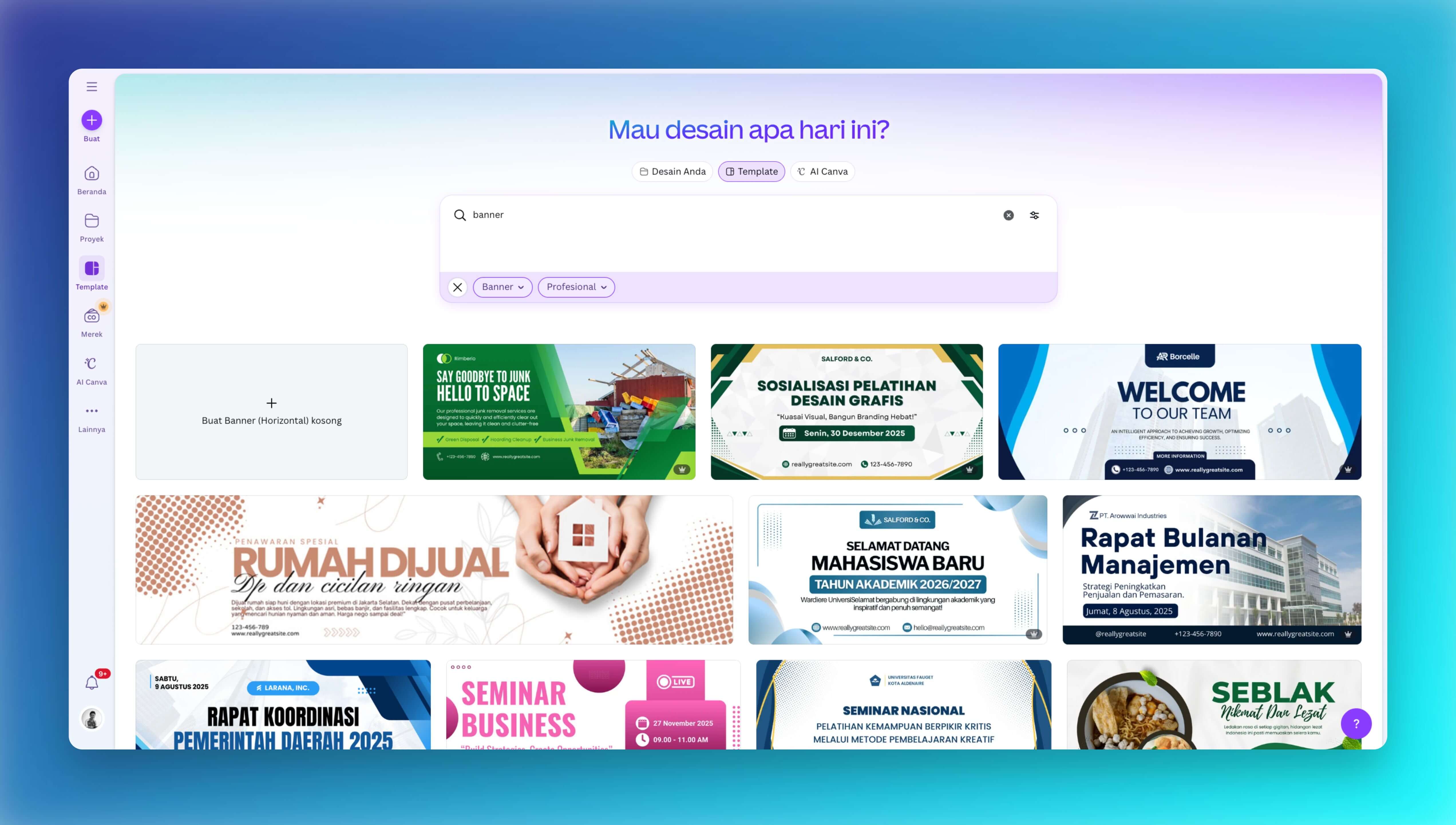 Buat Desain Banner Online Menarik Gratis | Canva