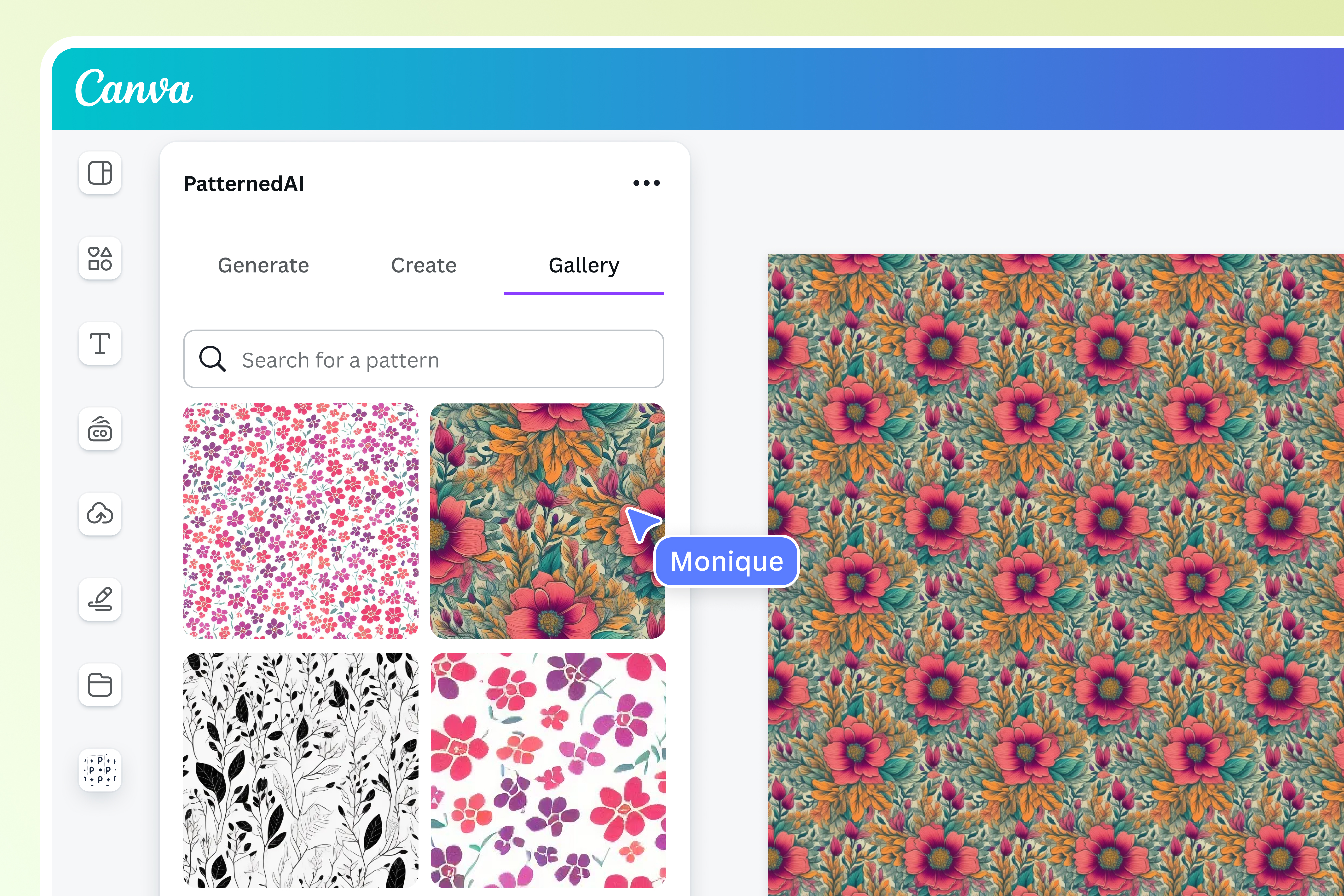 Pattern-Generator | Muster-Hintergrund erstellen mit AI | Canva