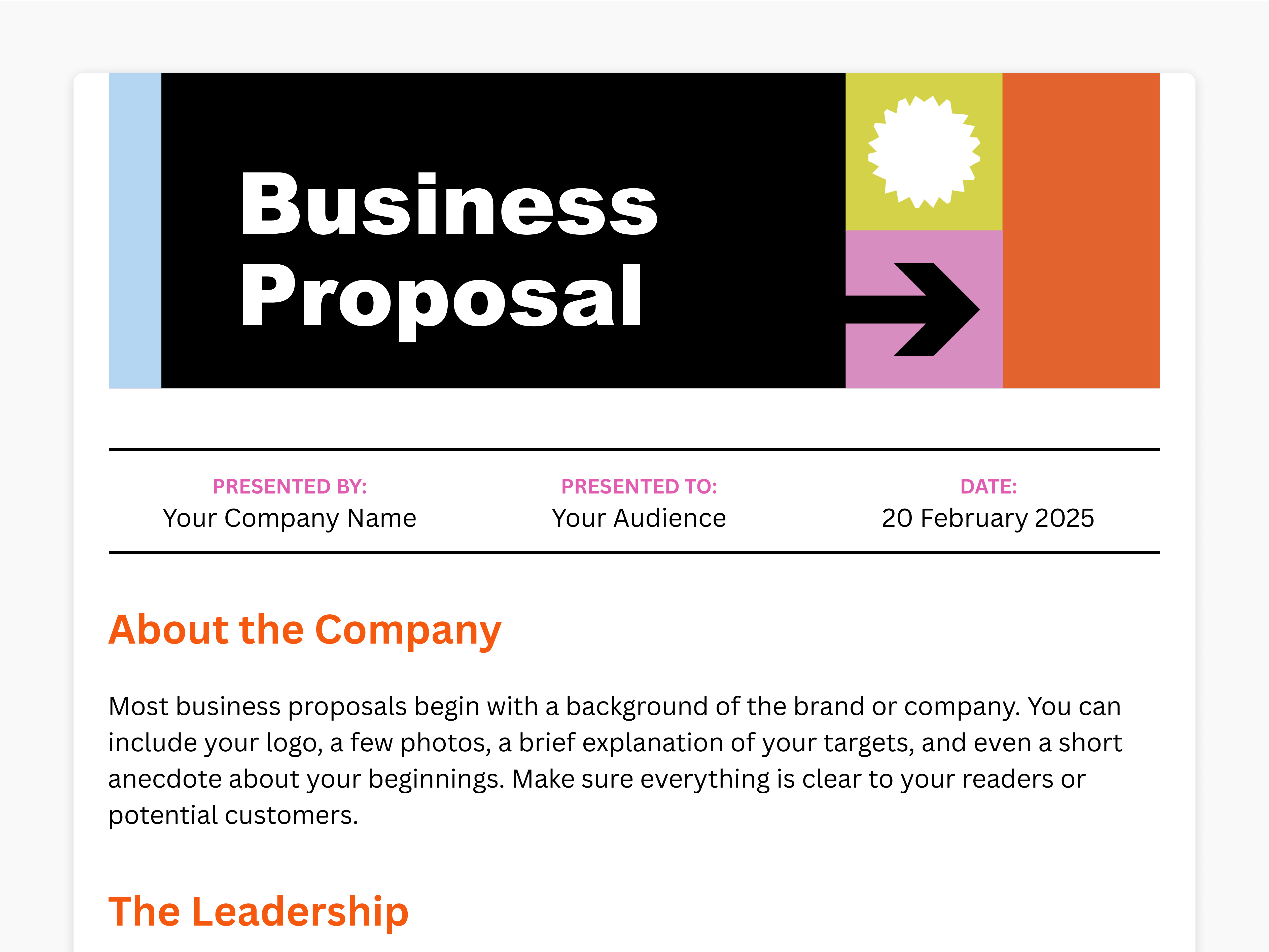 Proposal Bisnis: Panduan Cara Kerja, Template & Contoh | Canva