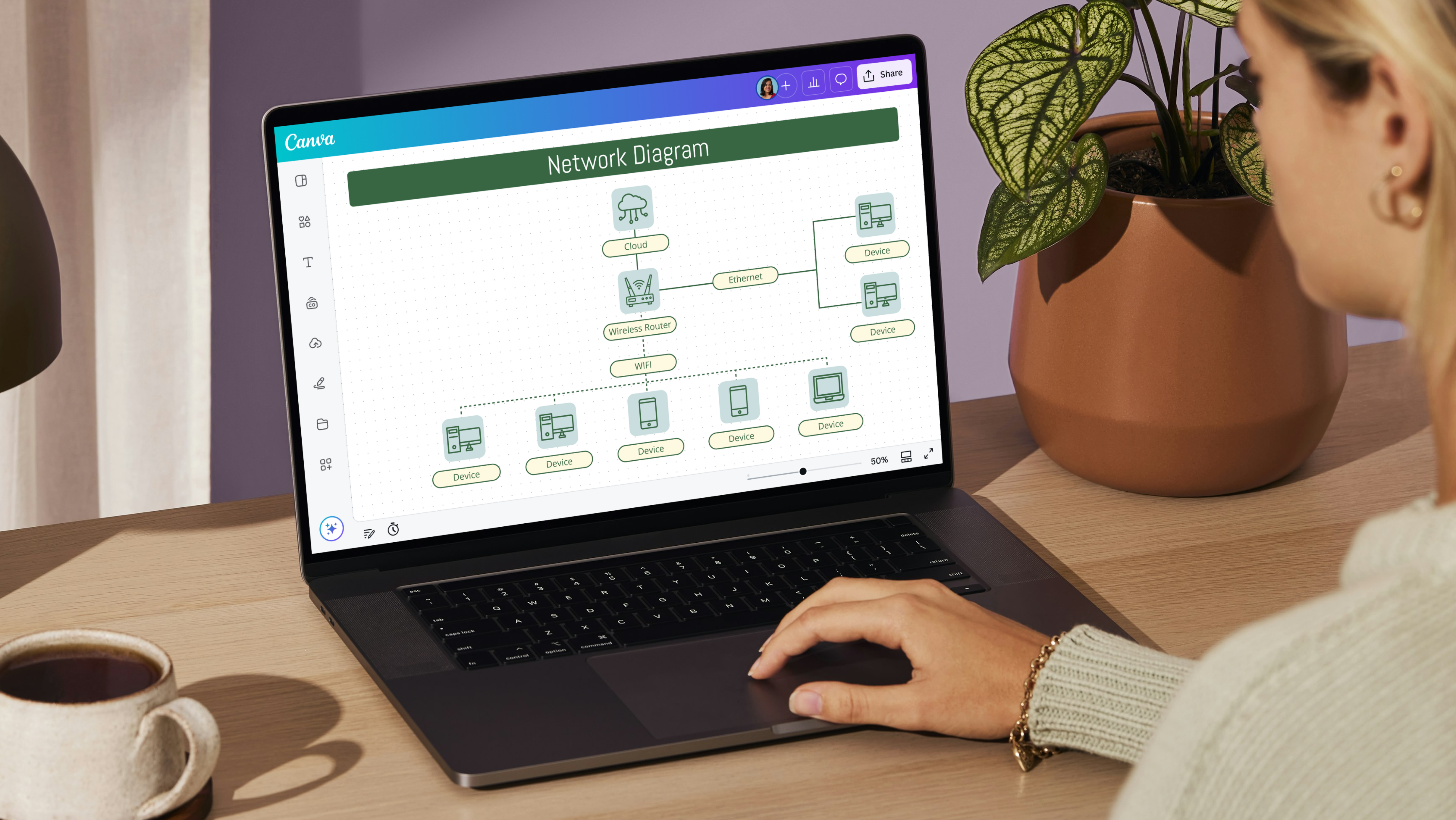 Descubre que es un diagrama de red con plantillas | Canva