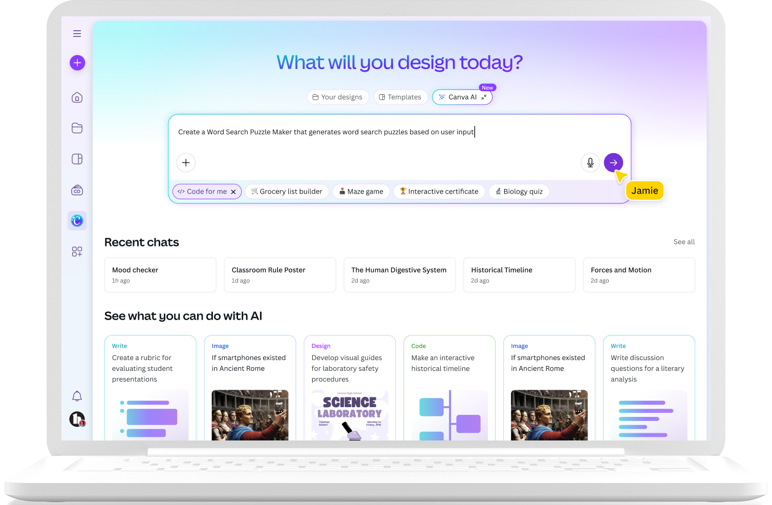 Word Search Maker: Create word searches with AI | Canva Code