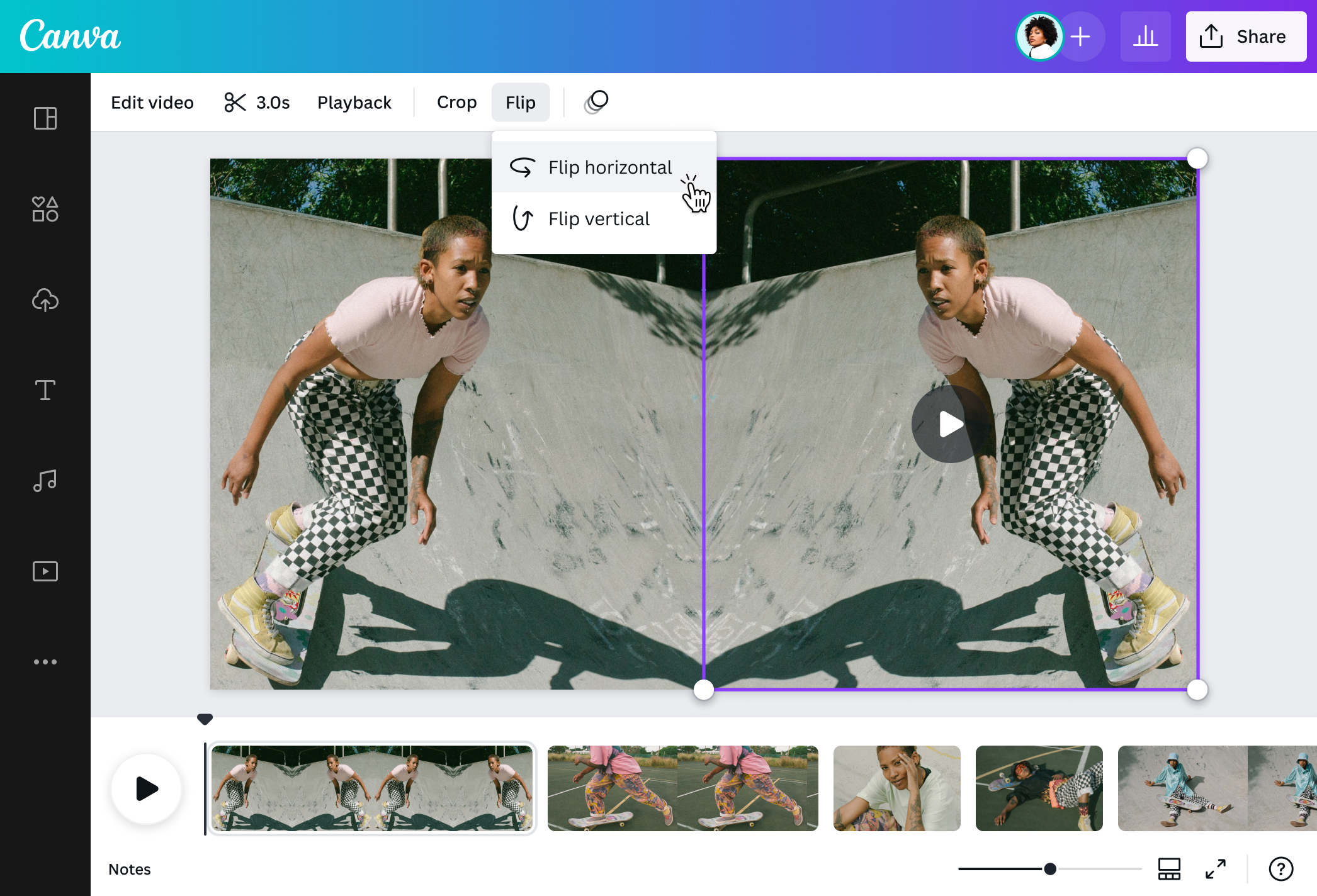 Invierte videos online para lograr un efecto espejo | Canva