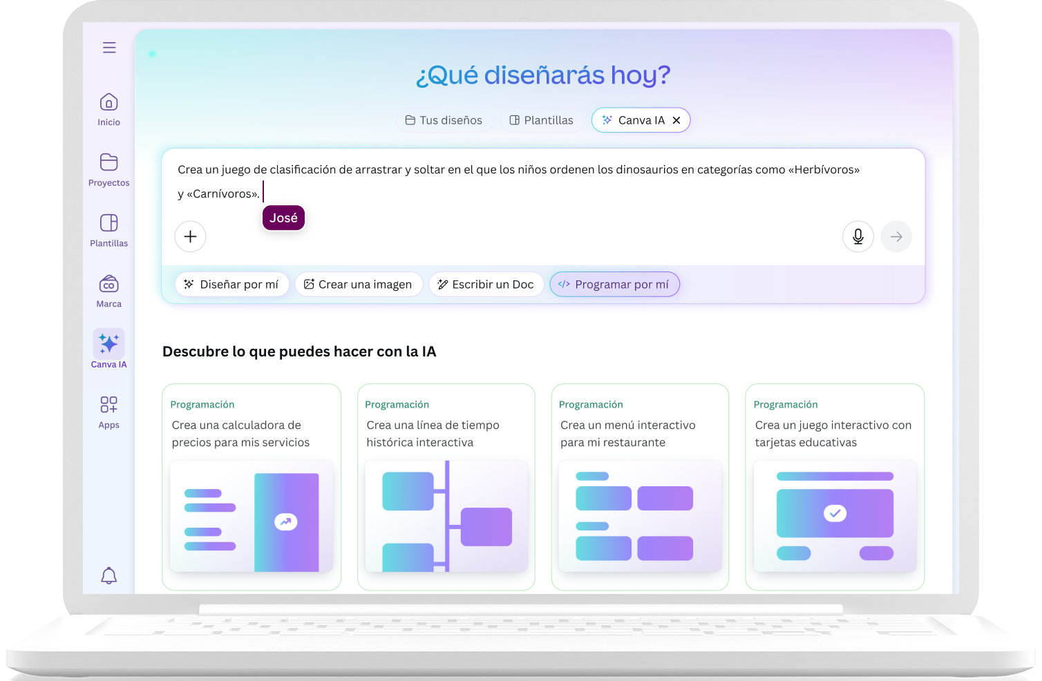 IA para programar: Generador de código con IA | Canva