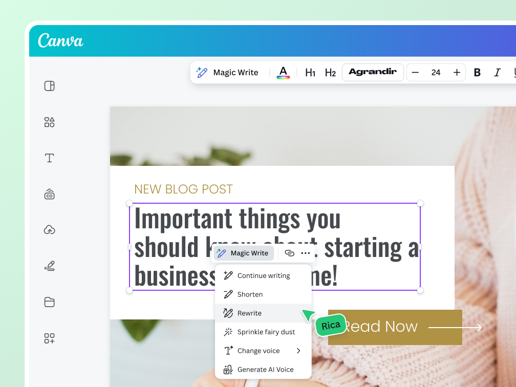 Sentence Rewriter: Rewrite Your Sentences With AI | Canva