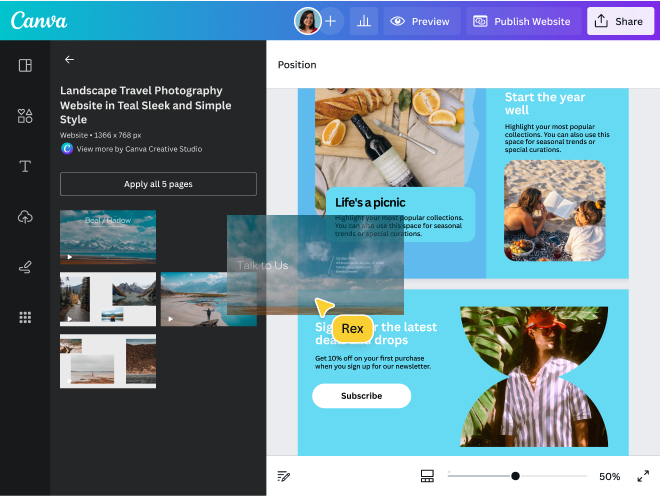 Web design : créez votre design de site gratuitement en ligne | Canva