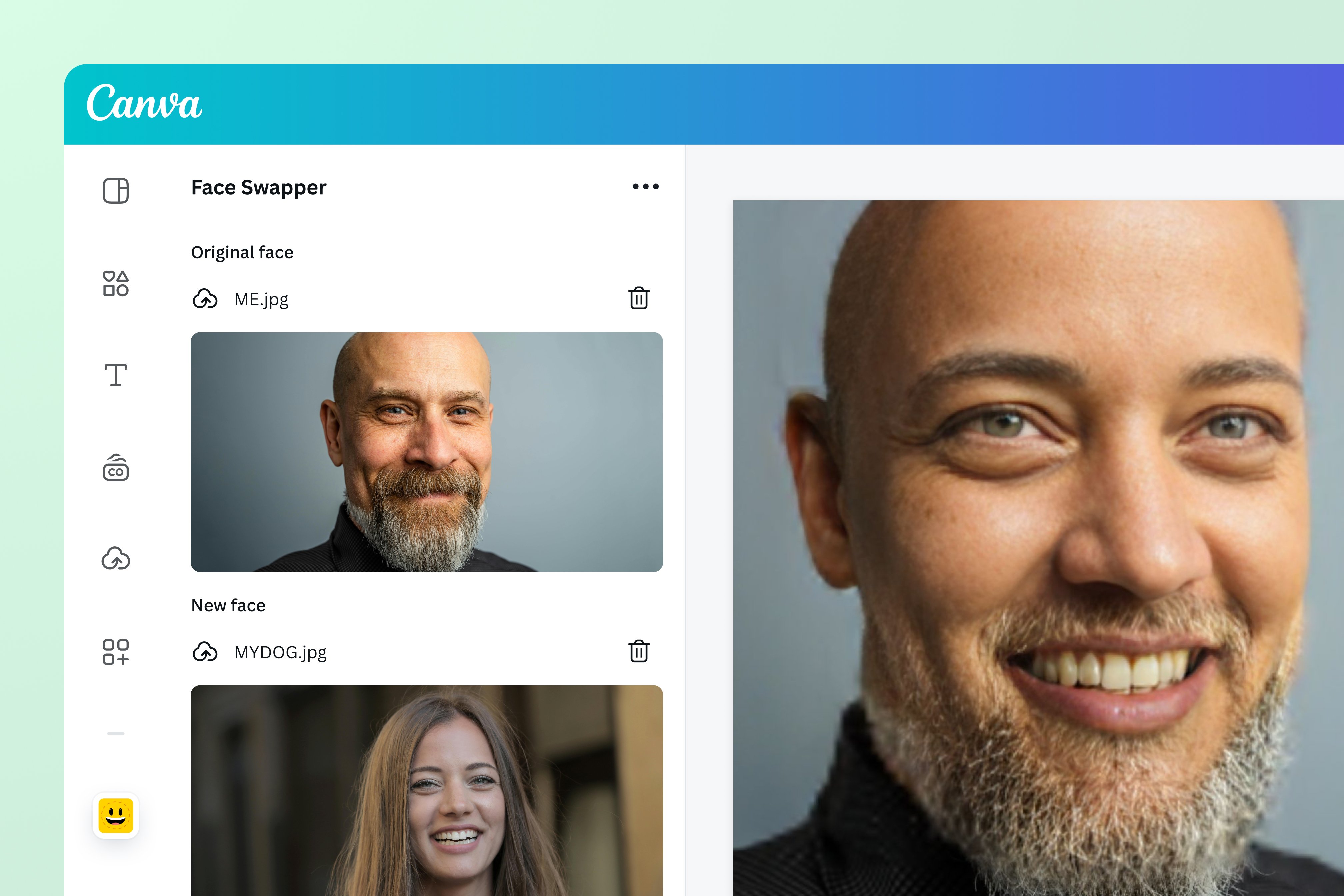 Face swap: Transform faces in a few clicks | Canva