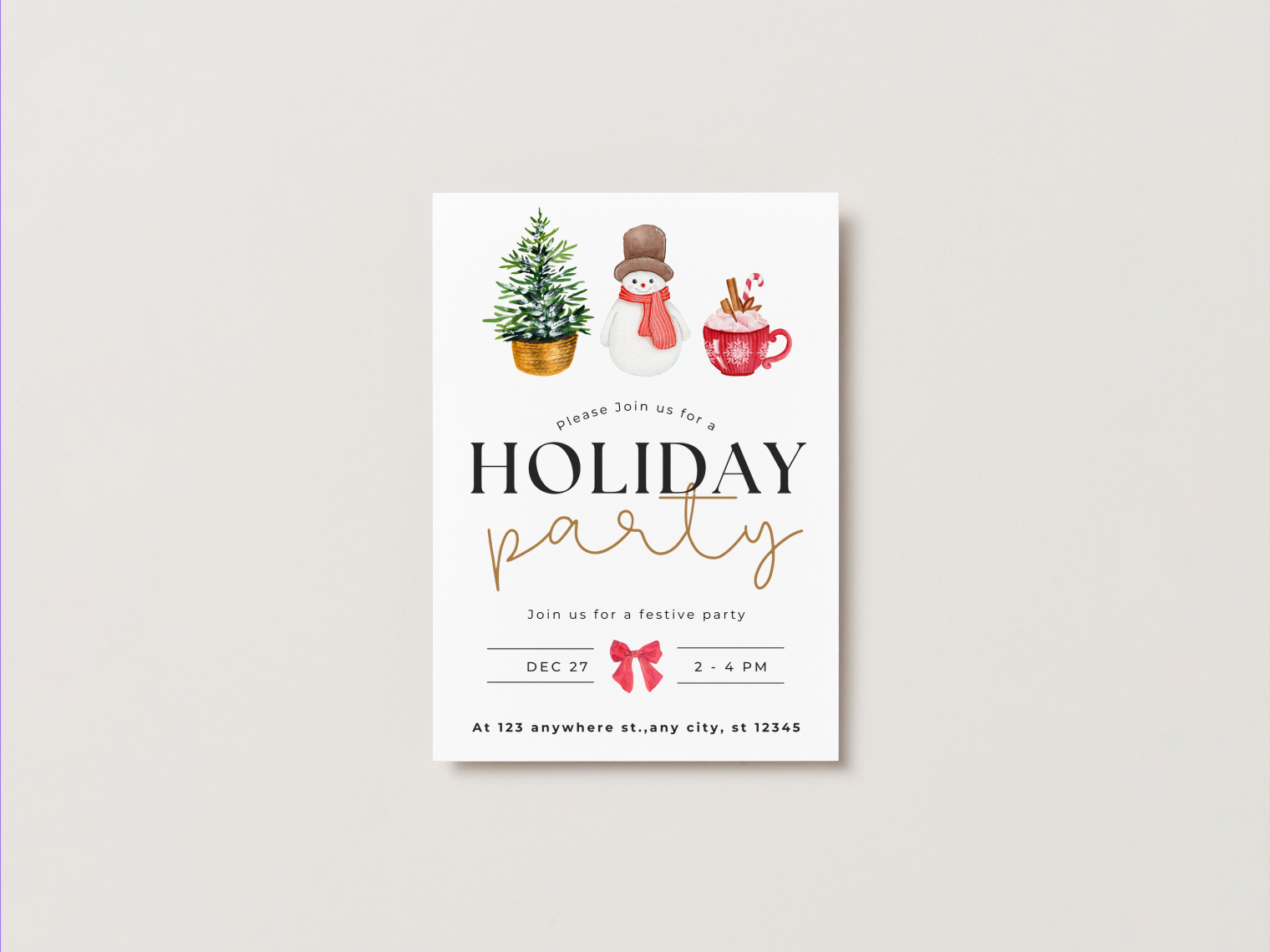 Custom Portrait Holiday Invitations | Design & Print with Canva