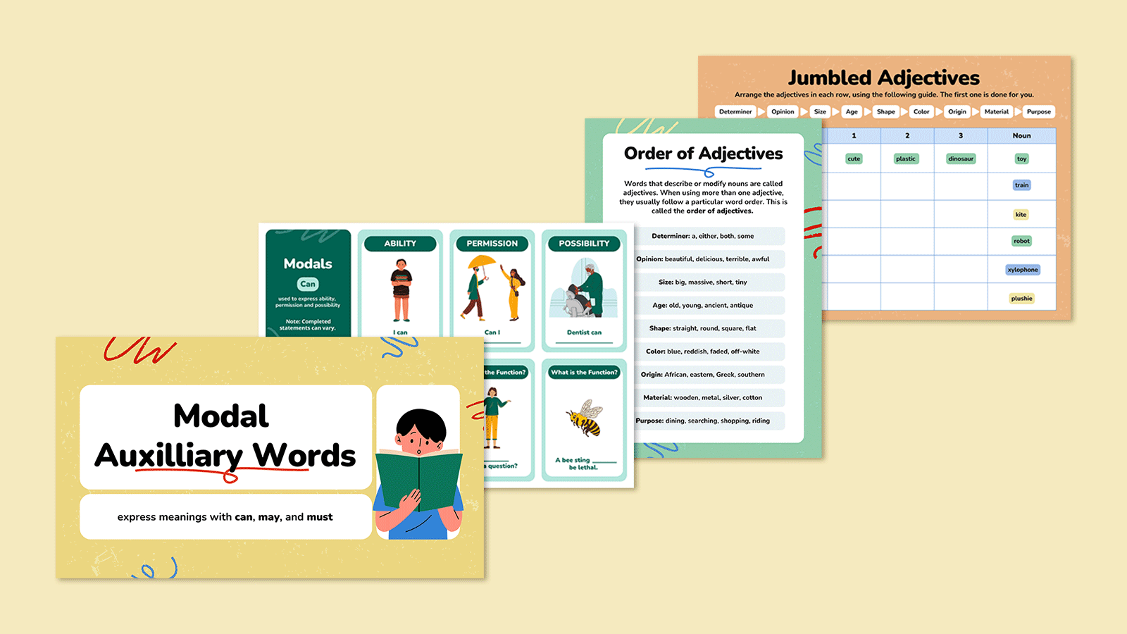 Modal Verbs and Adjective Order
