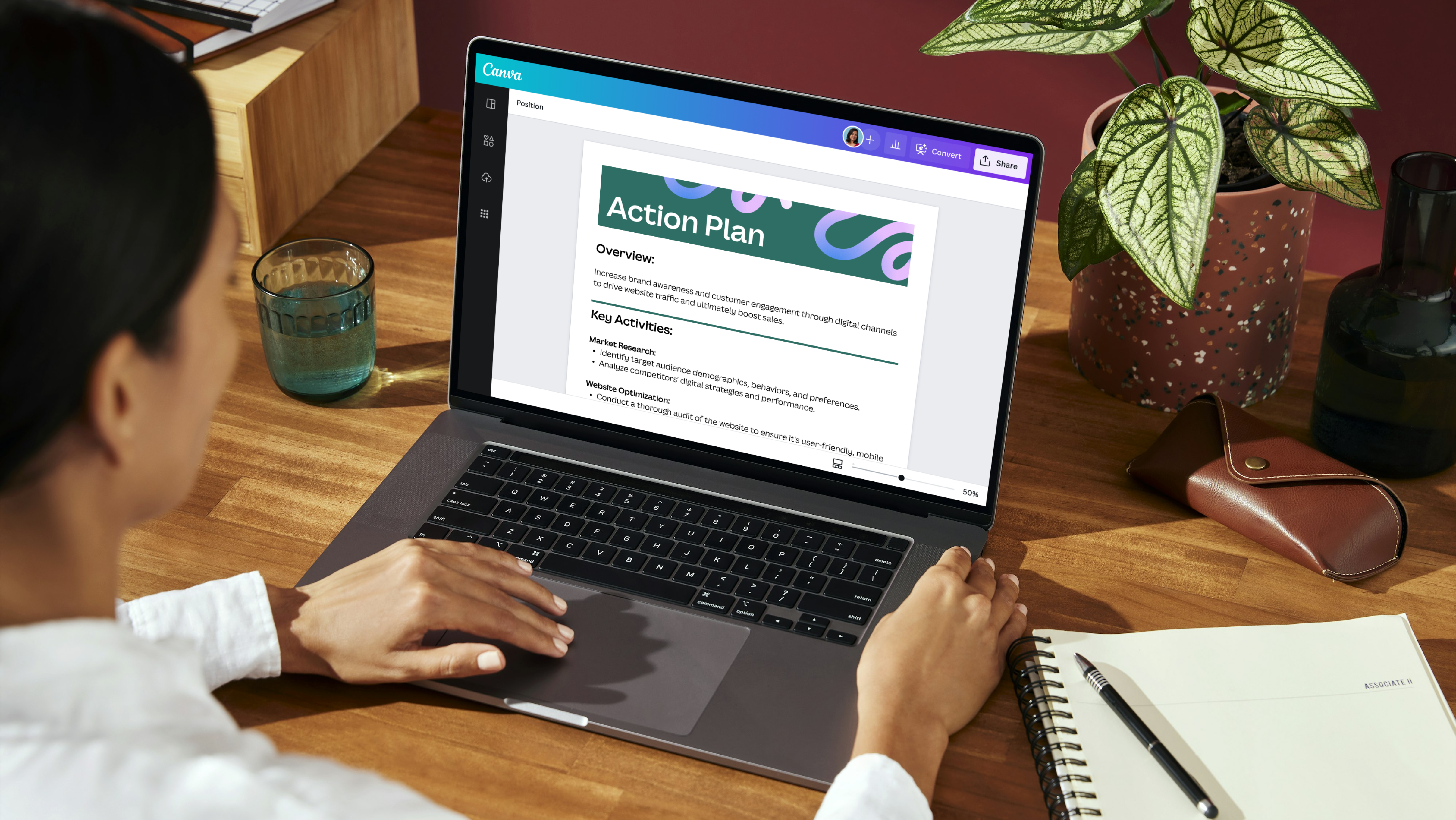 Crea un plan de acción gratis con Canva