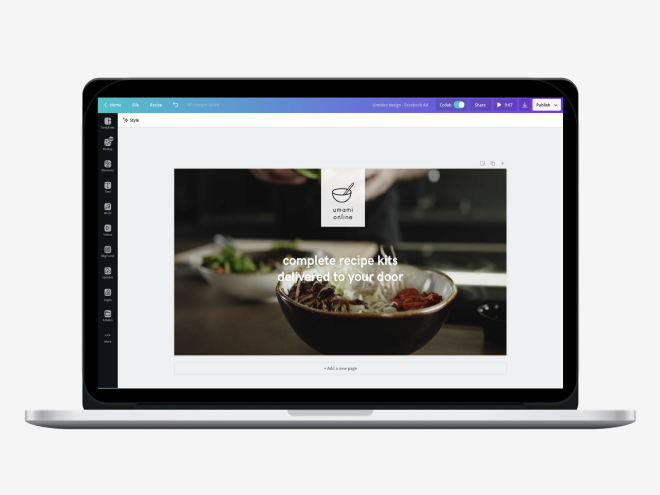 Design graphics for Facebook with Canva