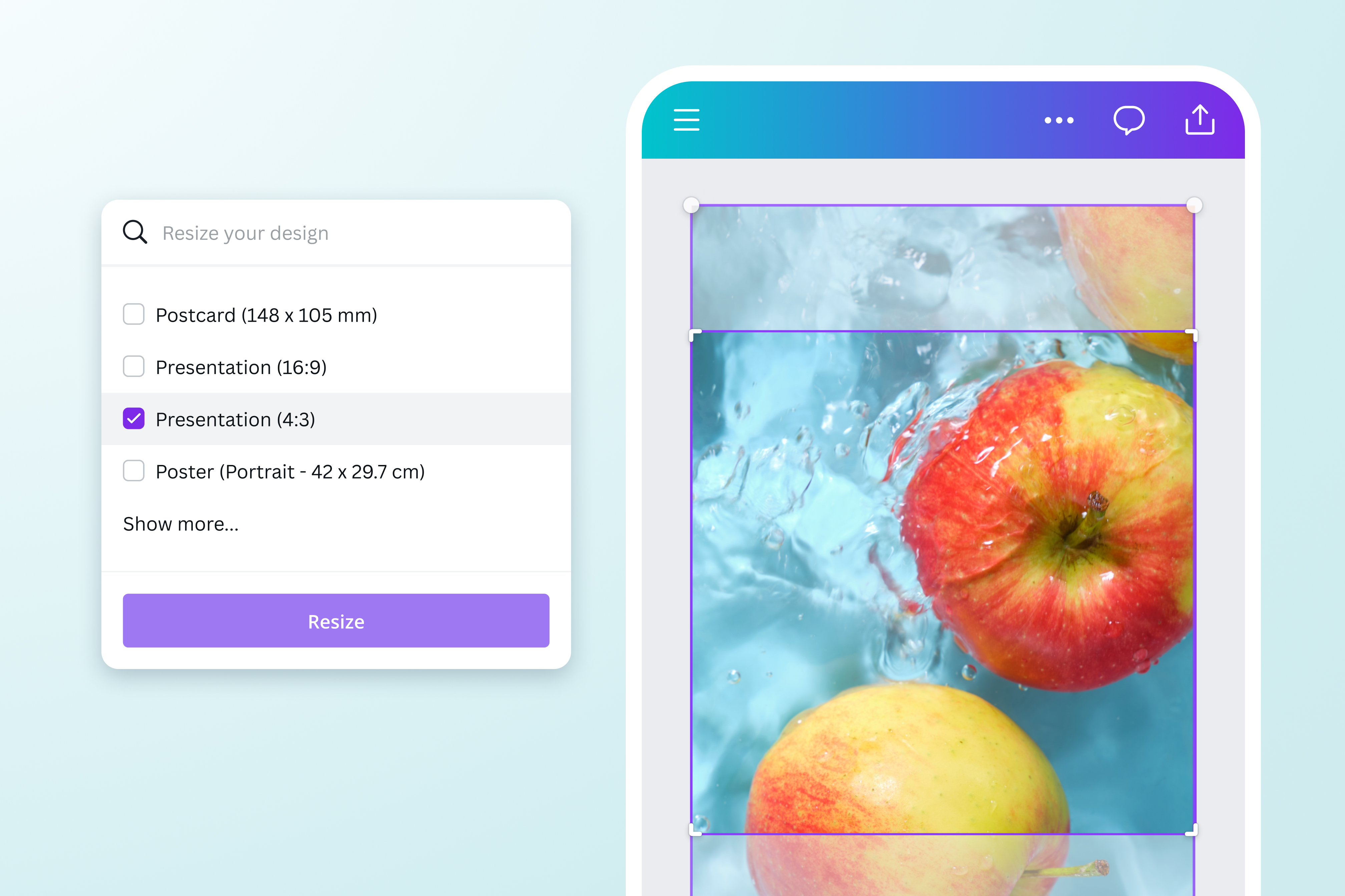 أداة تغيير حجم الصورة: تغيير مقاسات الصورة أونلاين مجاناً - Canva