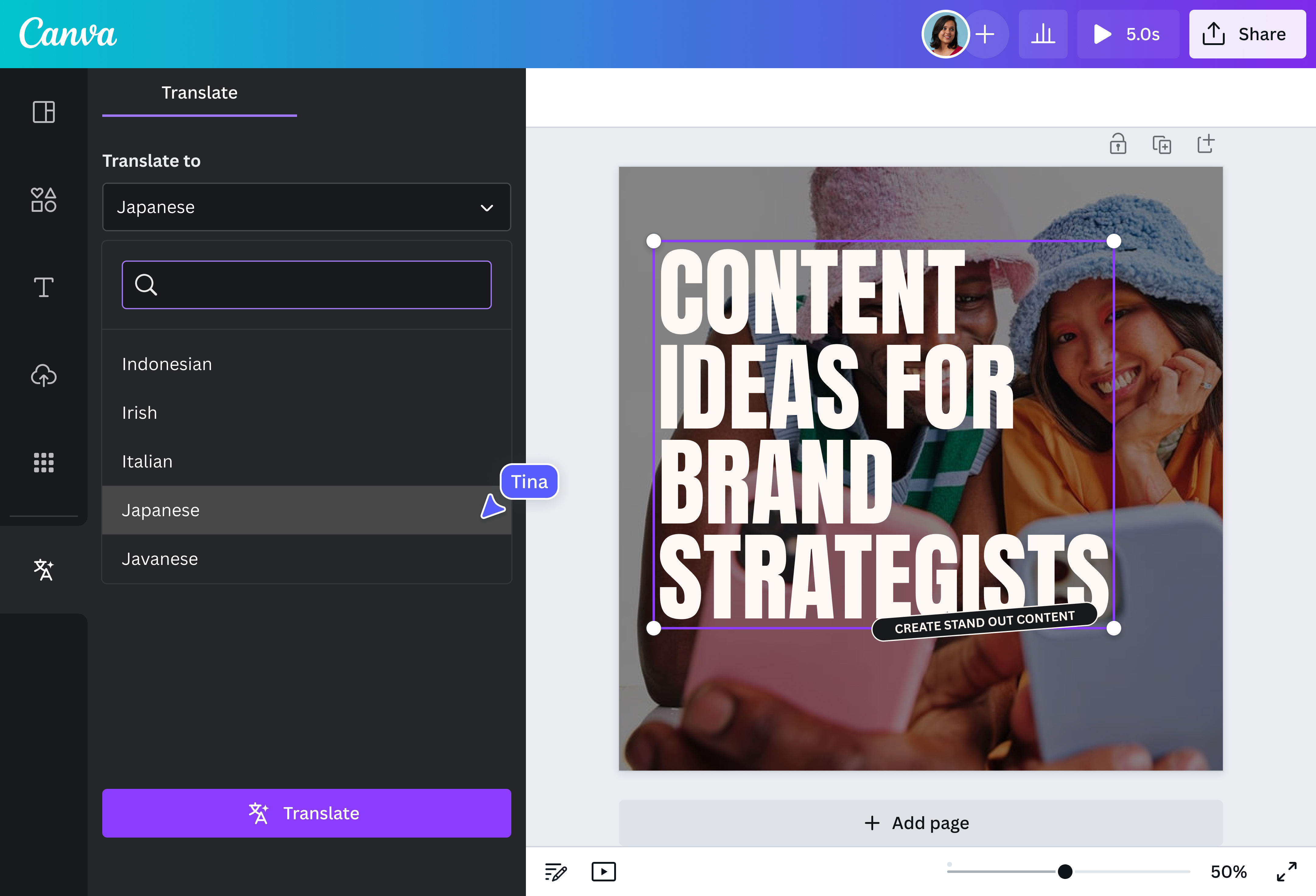 Online Image Translator: Translate text from images | Canva