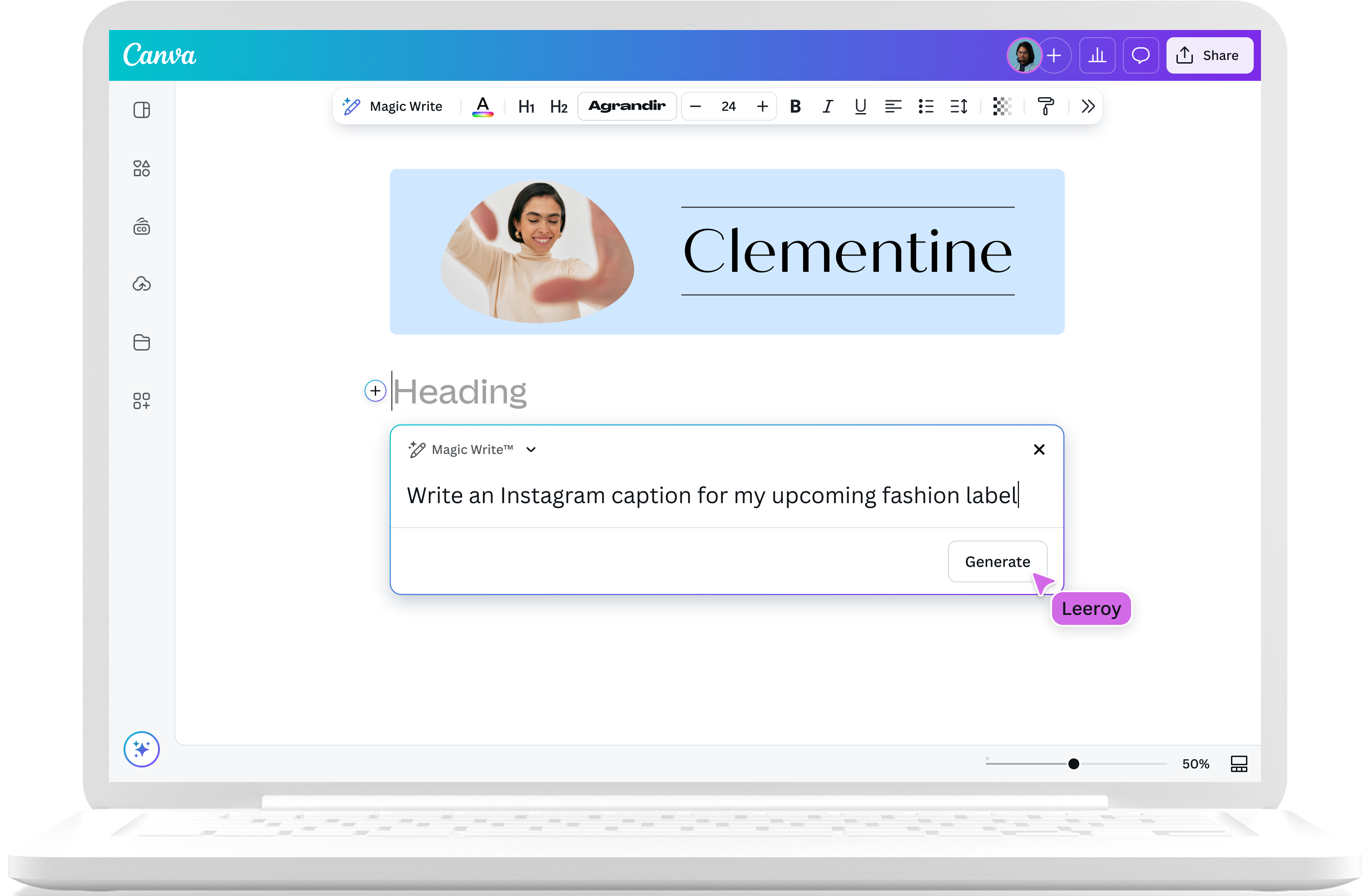 AI Instagram Caption Generator | Canva
