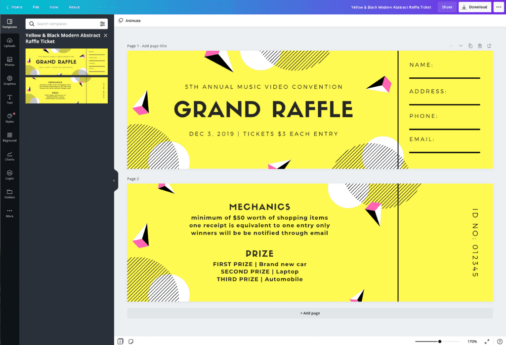 Free Raffle Ticket Maker - Create Raffle Tickets Online | Canva