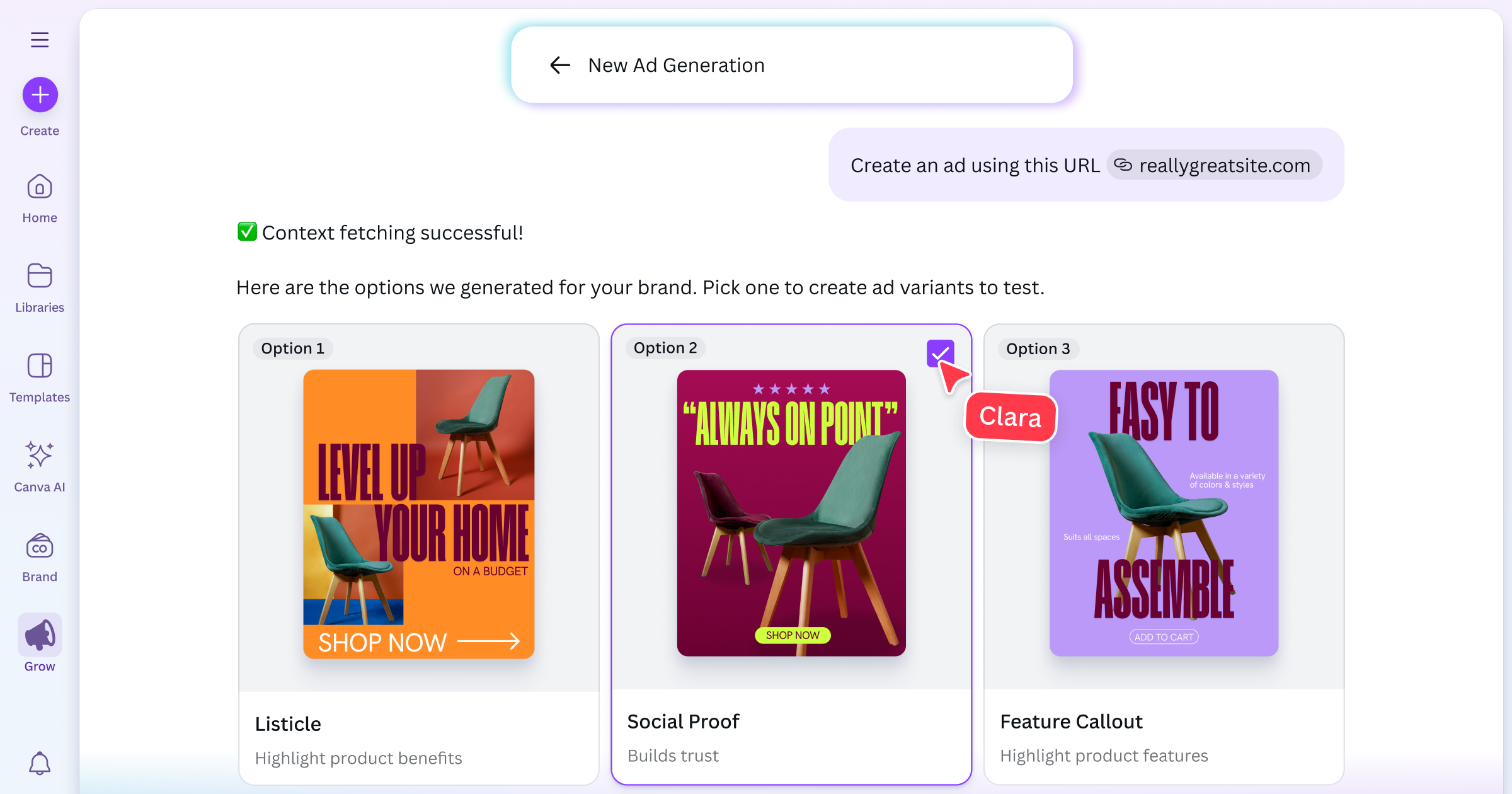 Canva Grow: AI로 광고 소재 만들기 도구 | Canva