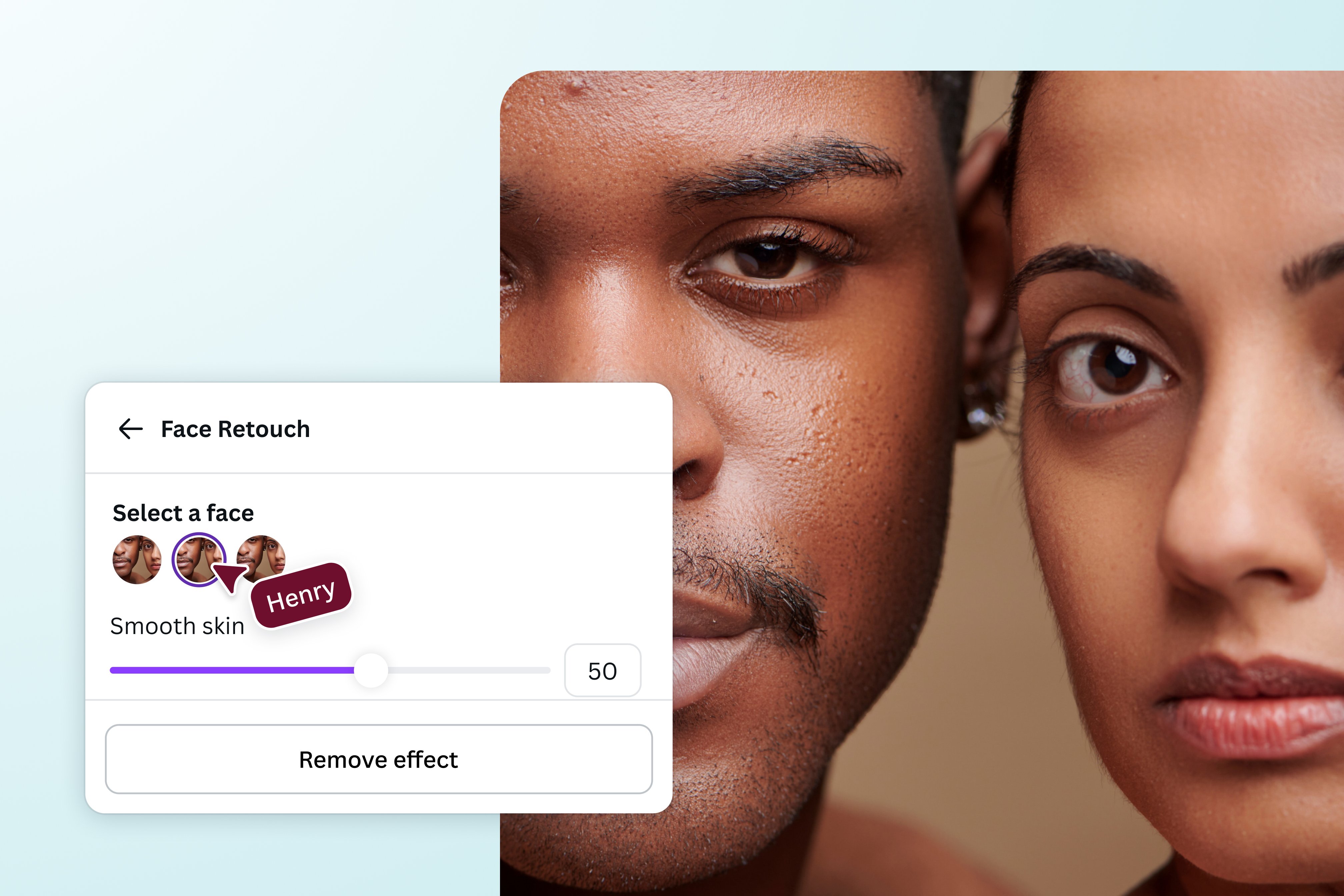 Free online face smooth tool: Retouch photos in seconds | Canva
