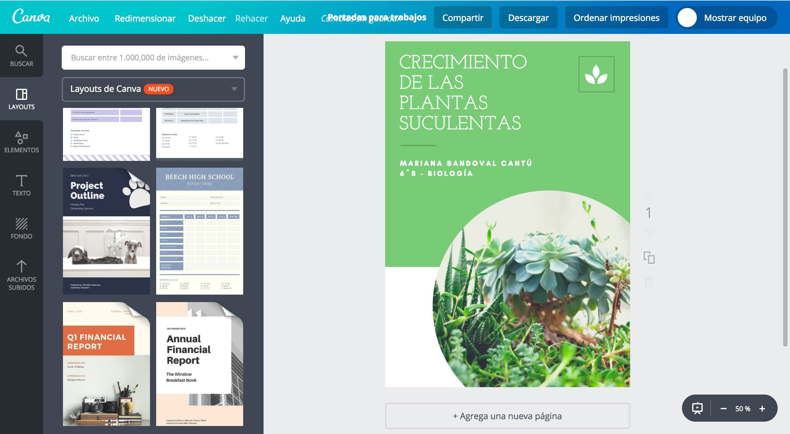 Diseña portadas para trabajos online gratis - Canva