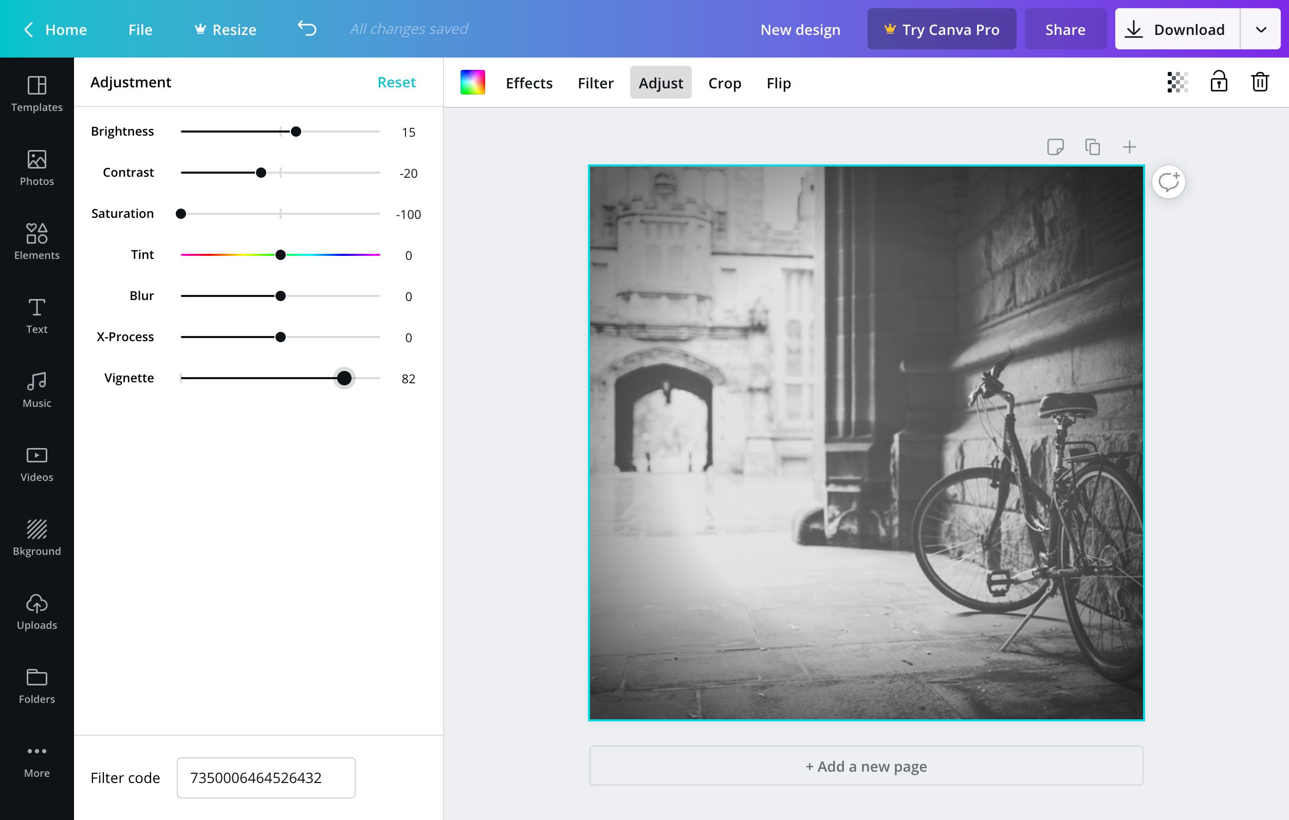 Menambahkan Efek Vignette pada Gambar - Canva
