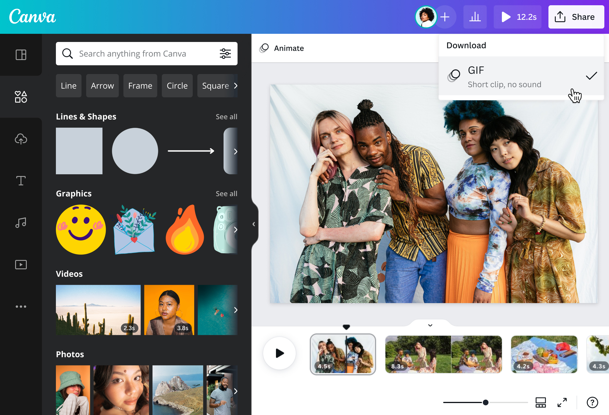 Convierte tu vídeo en GIF gratis y online con Canva