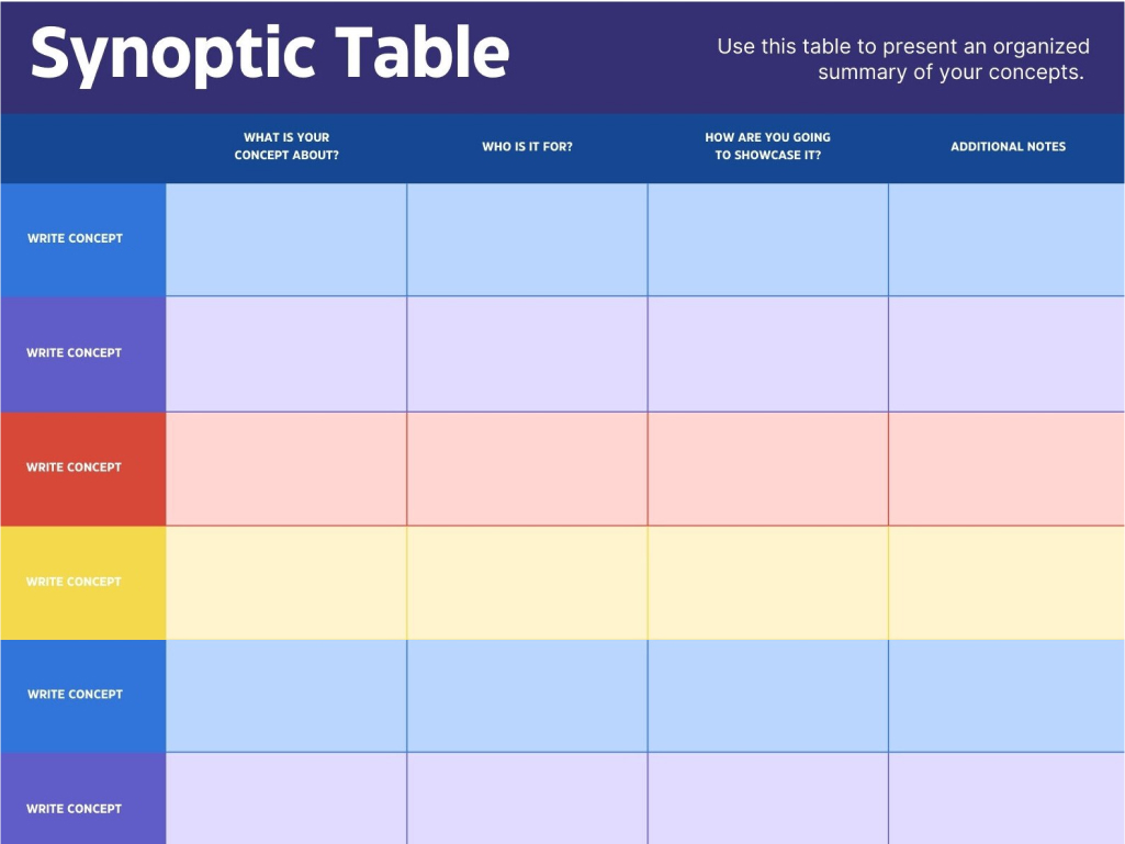Créez un tableau synoptique gratuitement en ligne | Canva