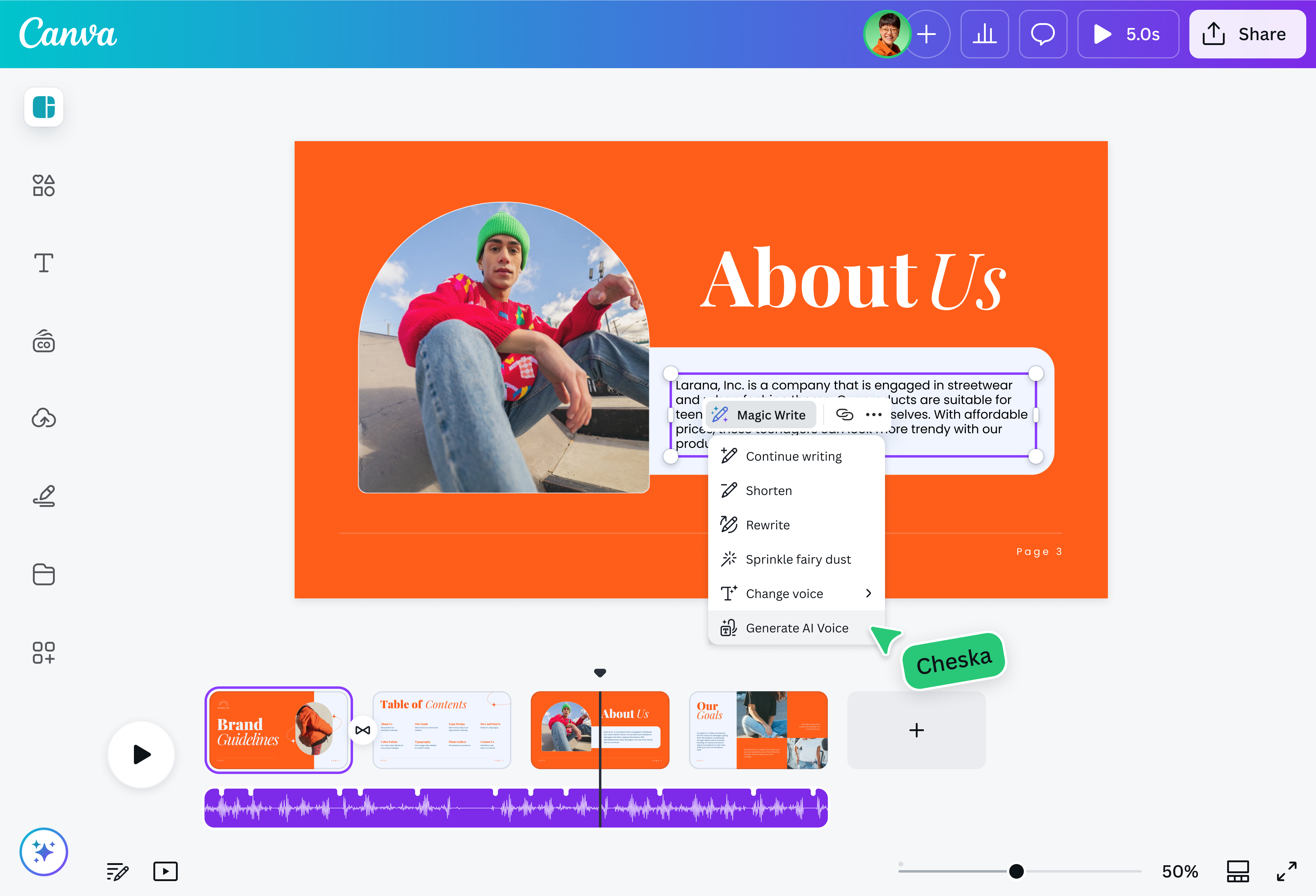 Generador de Voz en Off con IA Gratis | Canva