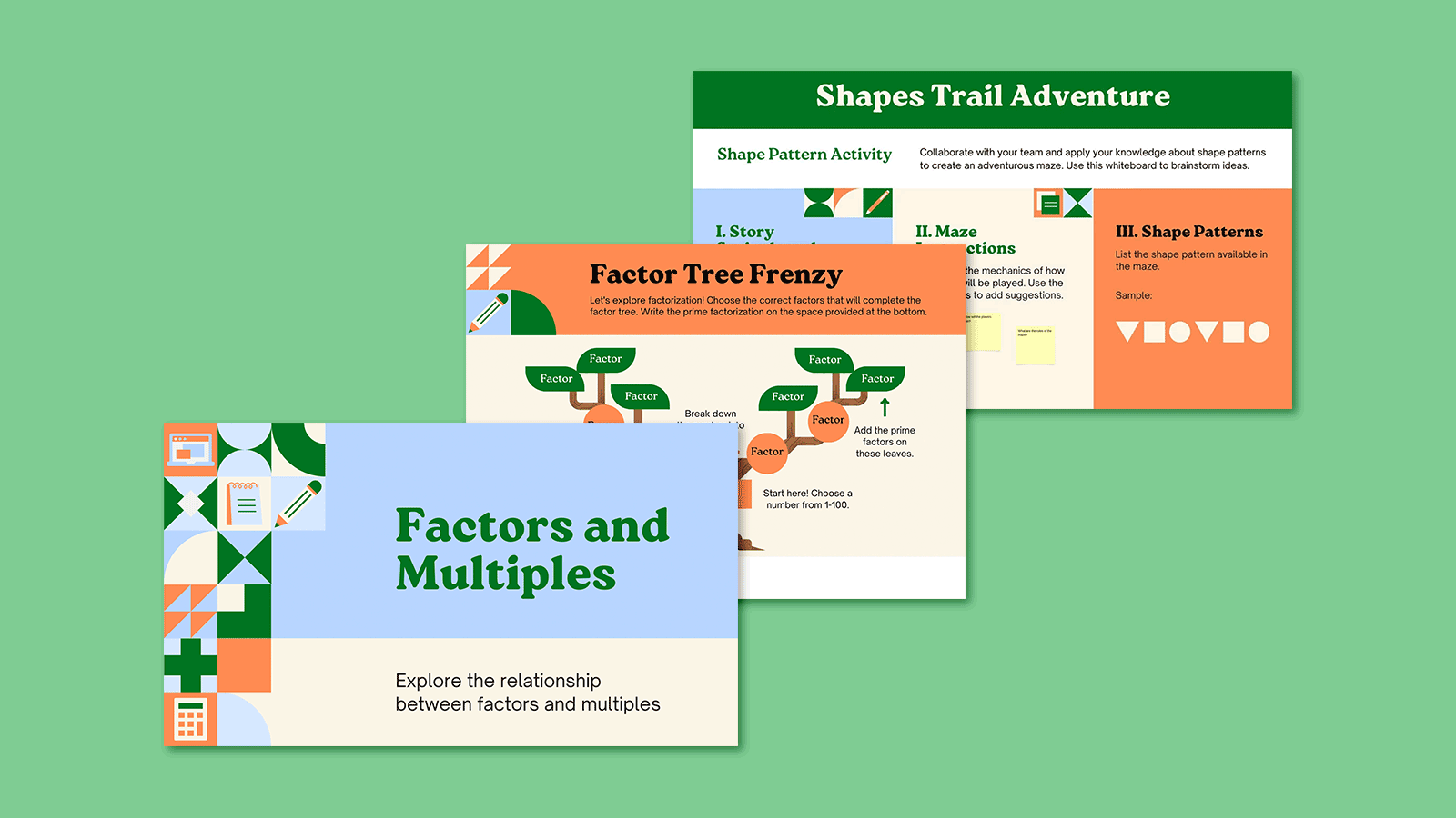 Factors, Multiples and Shape Pattern