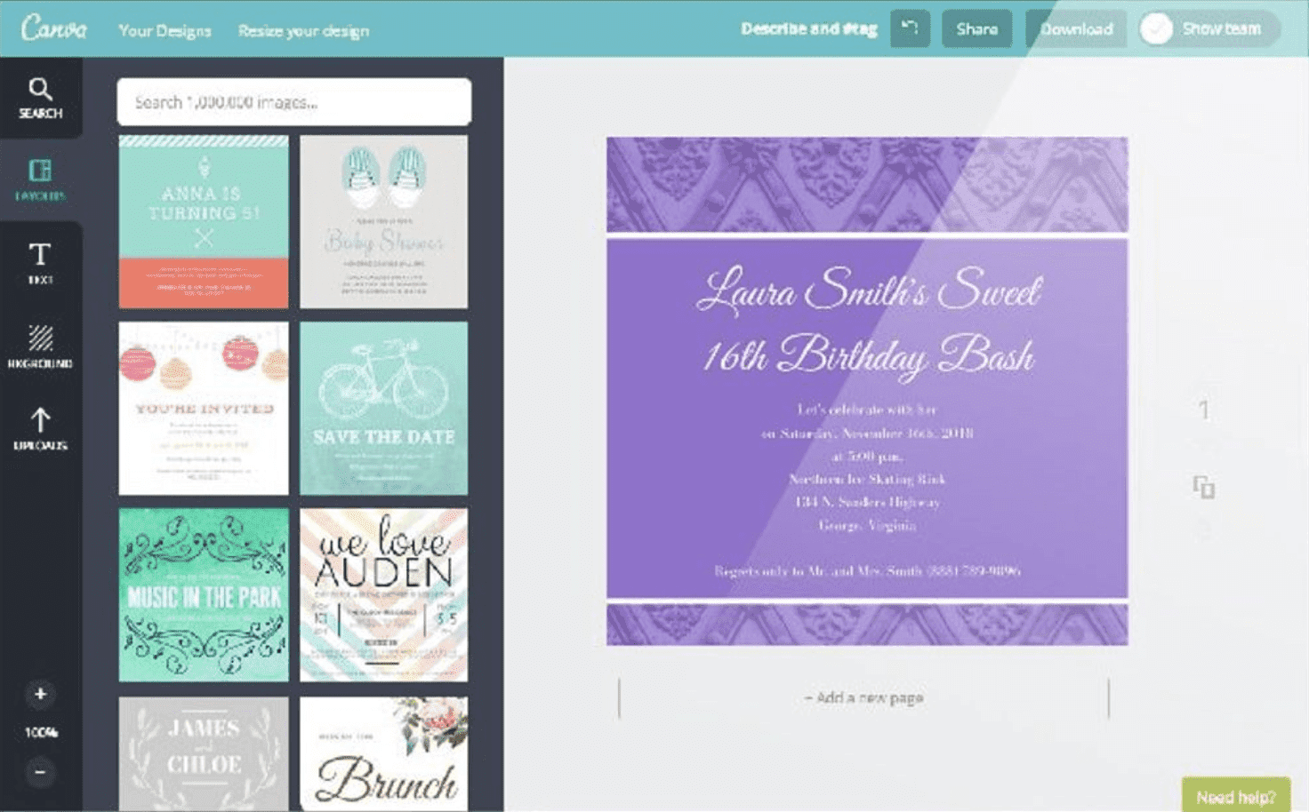 Design Your Own Sweet 16 Invitations - Canva