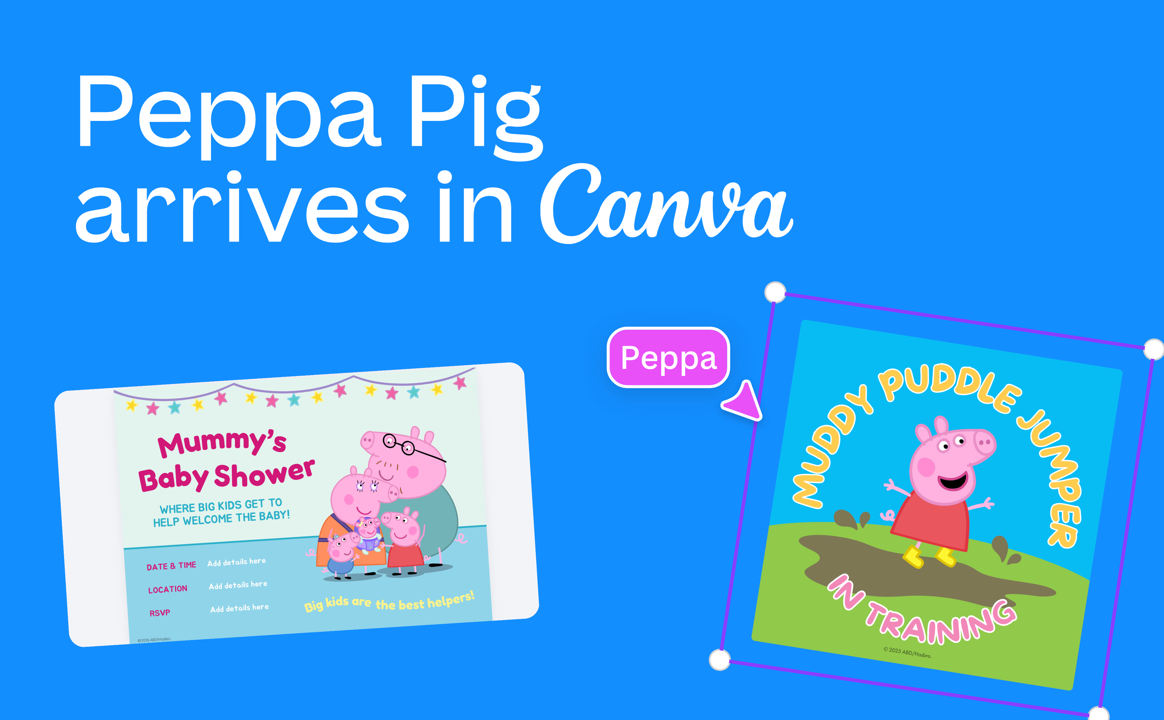 Peppa Pig arrives in Canva