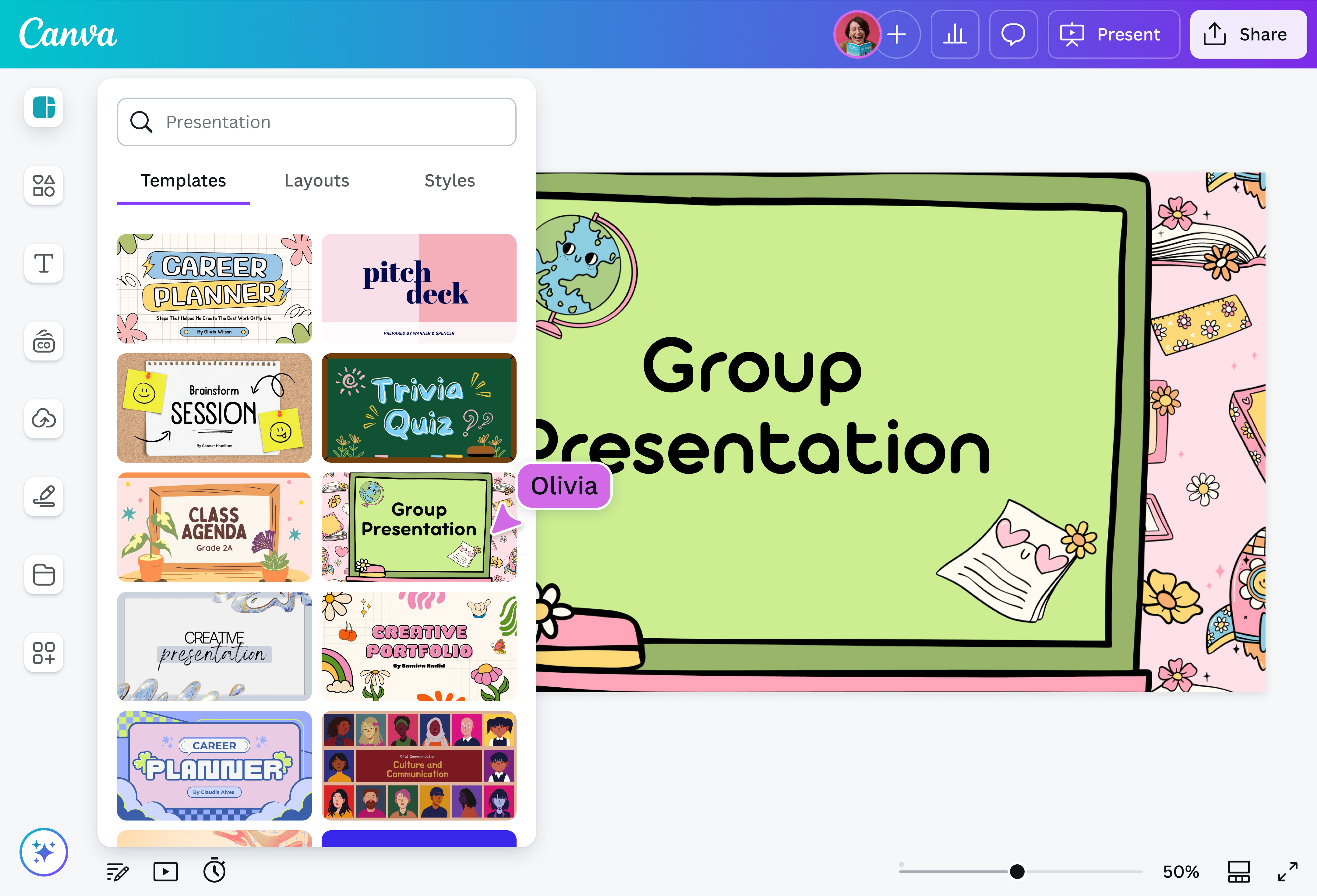 Présentations Canva : alternative gratuite à Google Slides | Canva