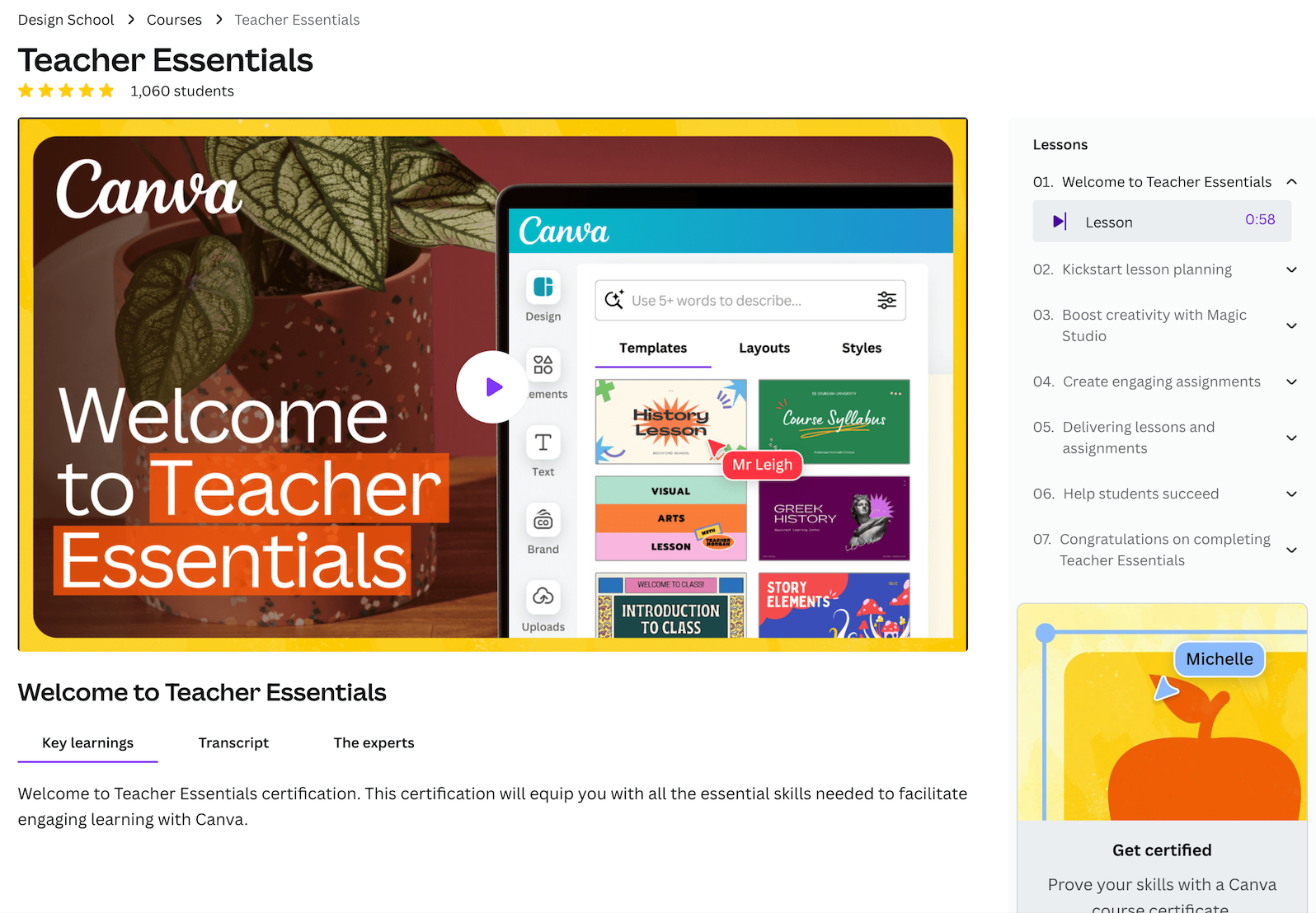 Introducing Canva's Teacher Essentials Certification