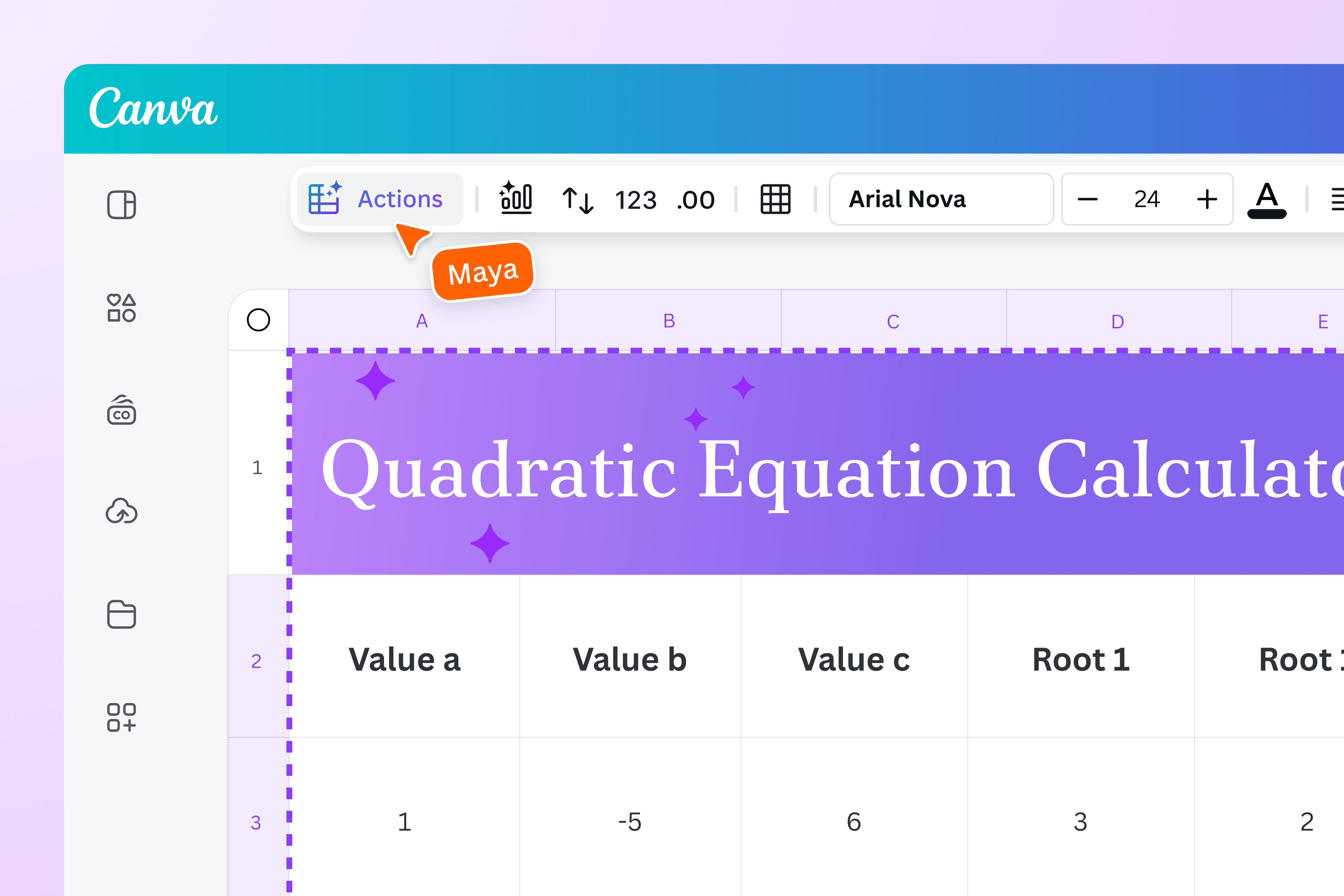 Free online quadratic equation calculator | Canva