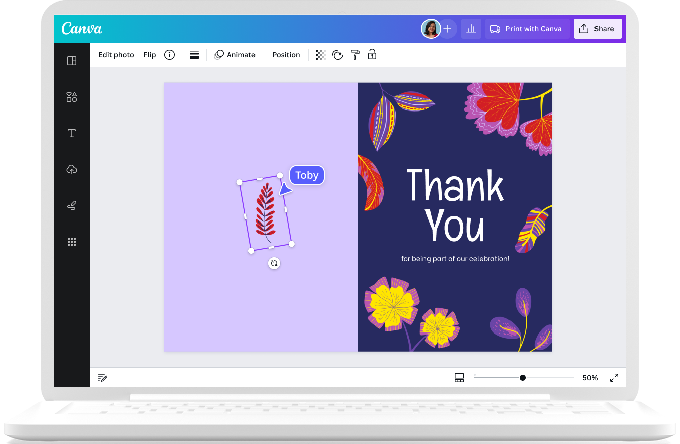Design and Print Custom Thank You Cards | Canva