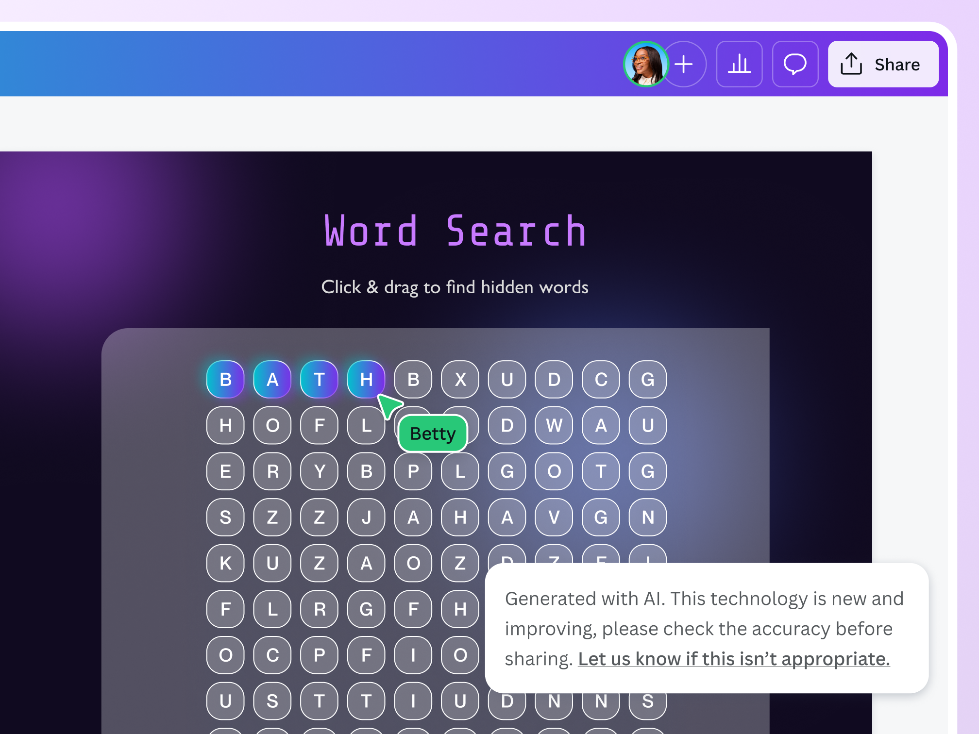 Word Search Maker: Create word searches with AI | Canva Code