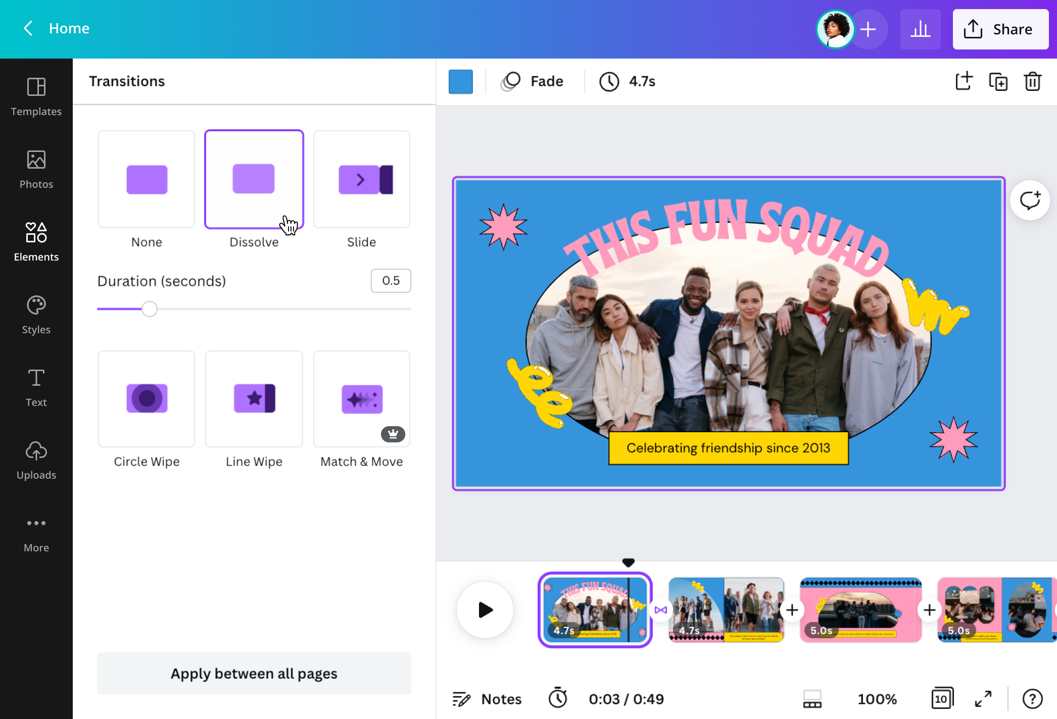 Video Transitions & Übergänge einfügen | Canva