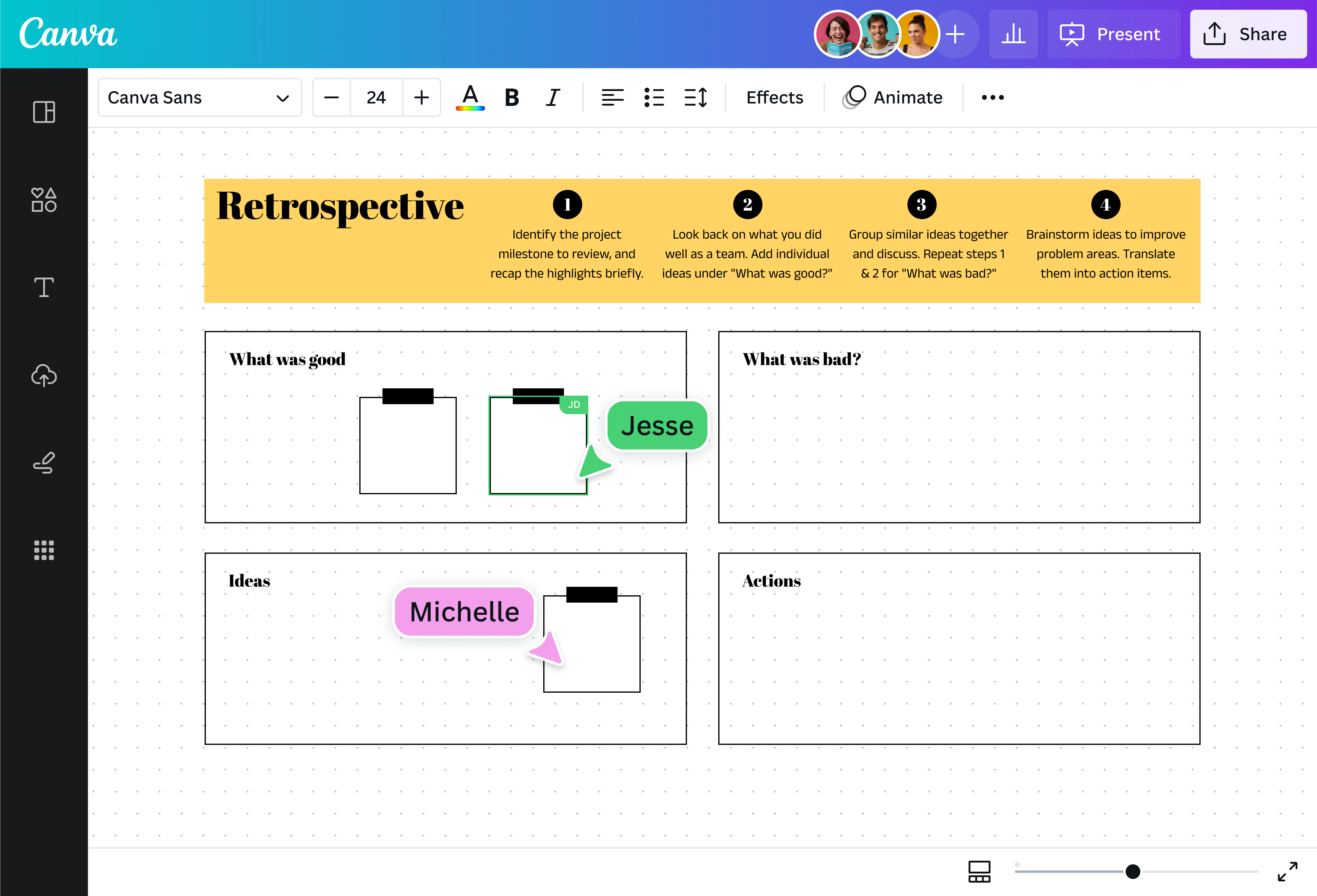 Retrospectives: How-to Guide, Templates & Examples | Canva