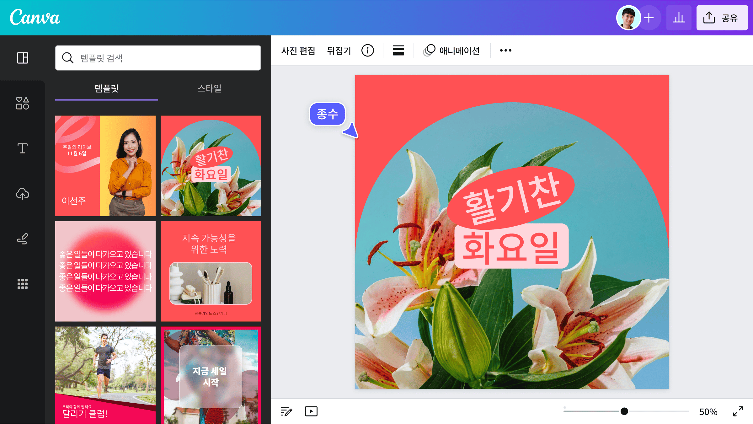 SNS 이미지, 동영상, 게시물 만들고 디자인하기 | Canva(캔바)