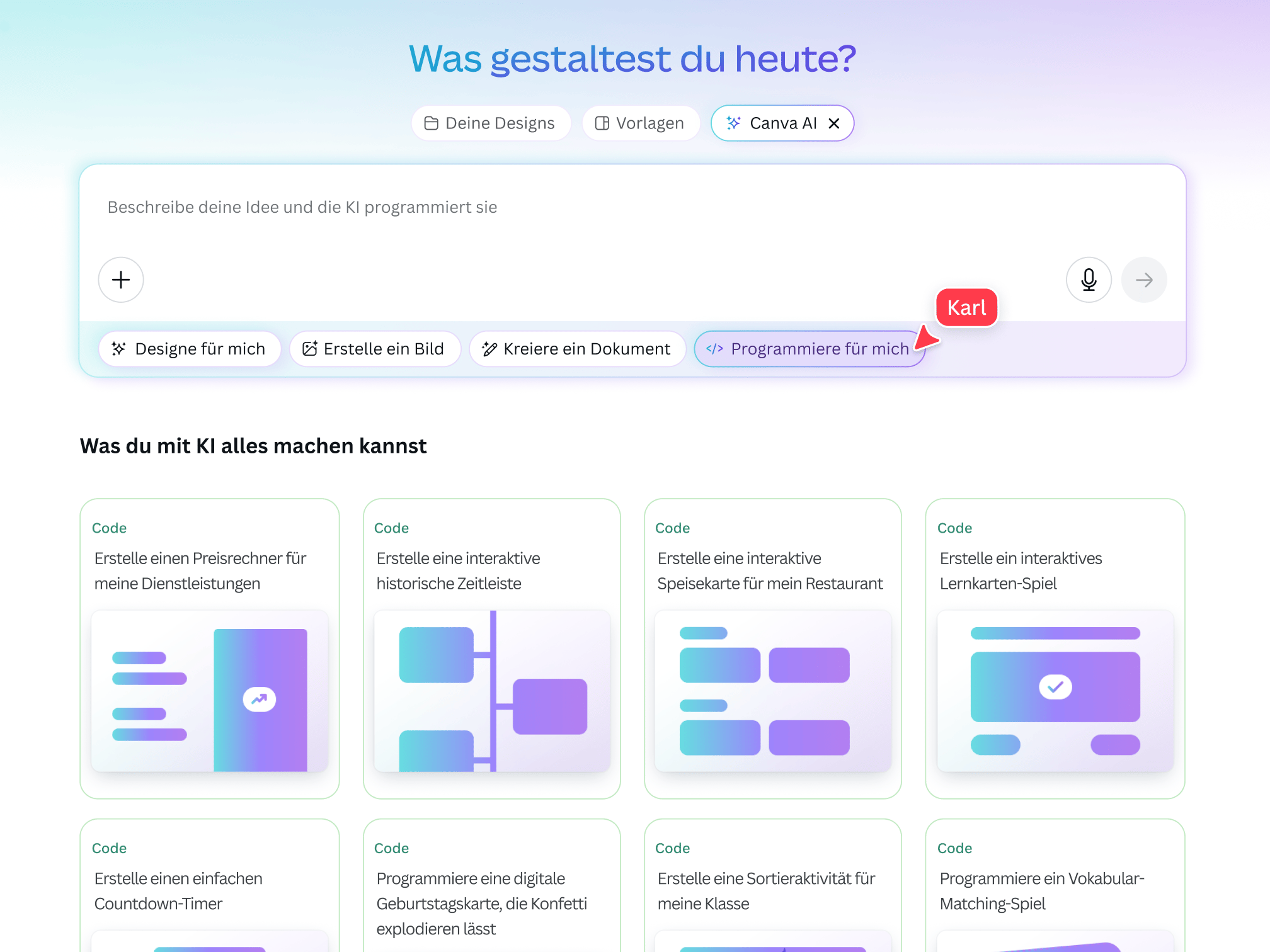 Programmieren mit KI | Kostenloses AI Coding Tool | Canva