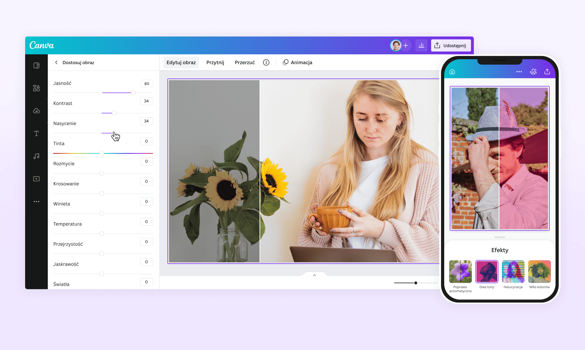 Darmowy edytor zdjęć online: bezpłatna i łatwa edycja obrazów – Canva