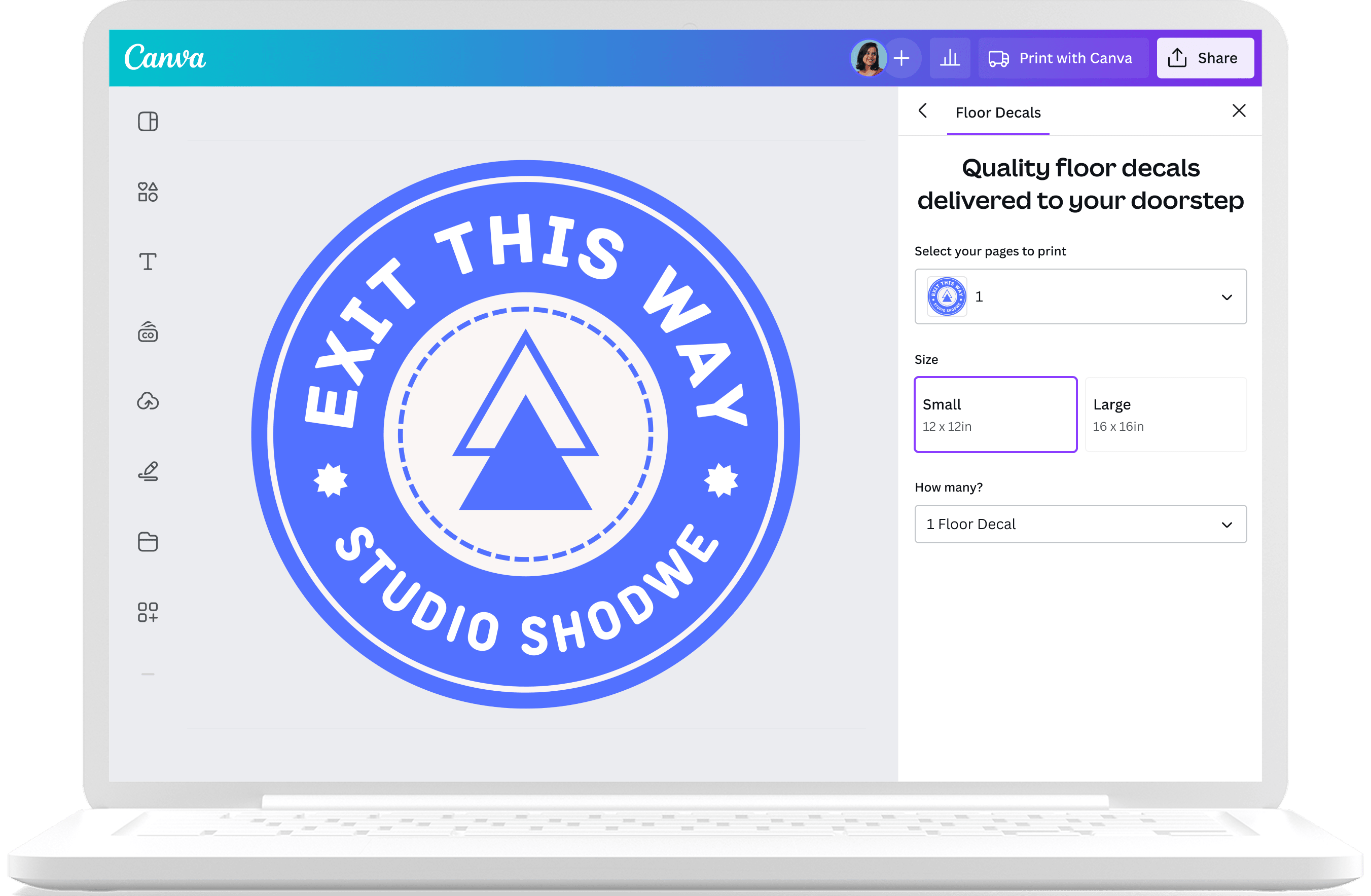 Design and print custom floor decals for free | Canva