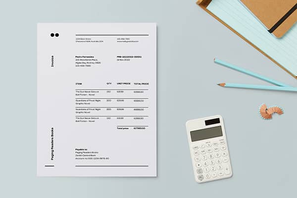 Maak je eigen factuur layout en verstuur ze onmiddellijk met Canva