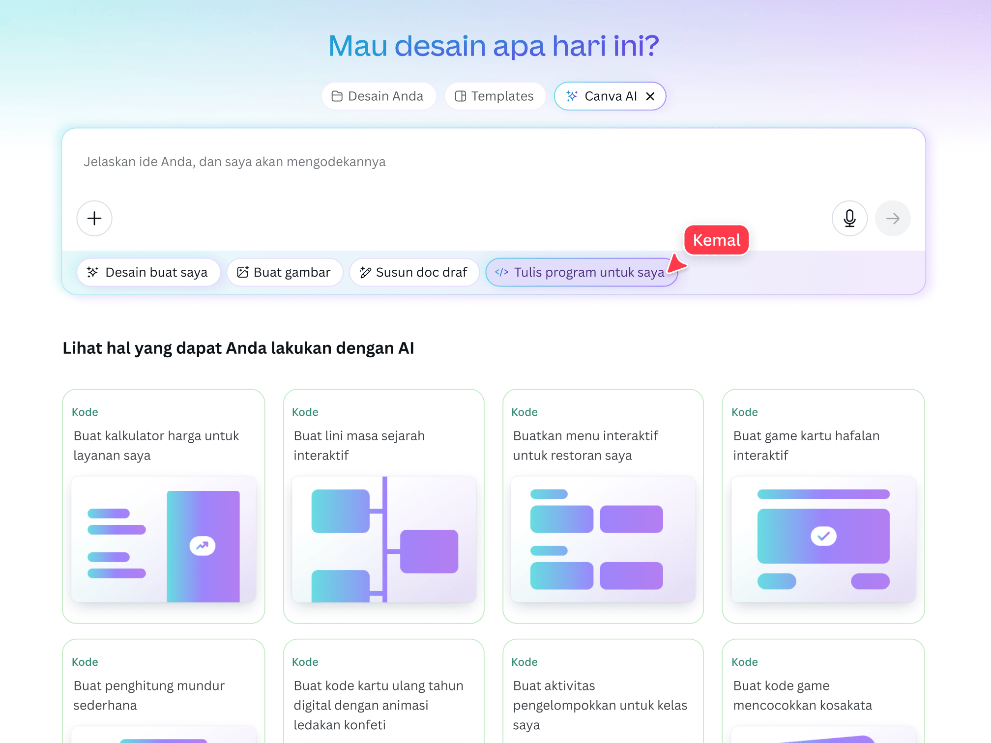 Generator Kode AI: Ubah desain dengan AI untuk coding | Canva