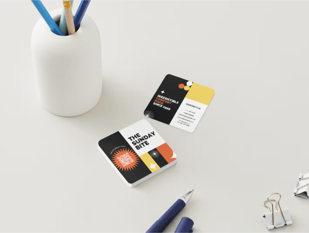 Design and print square business cards online | Canva