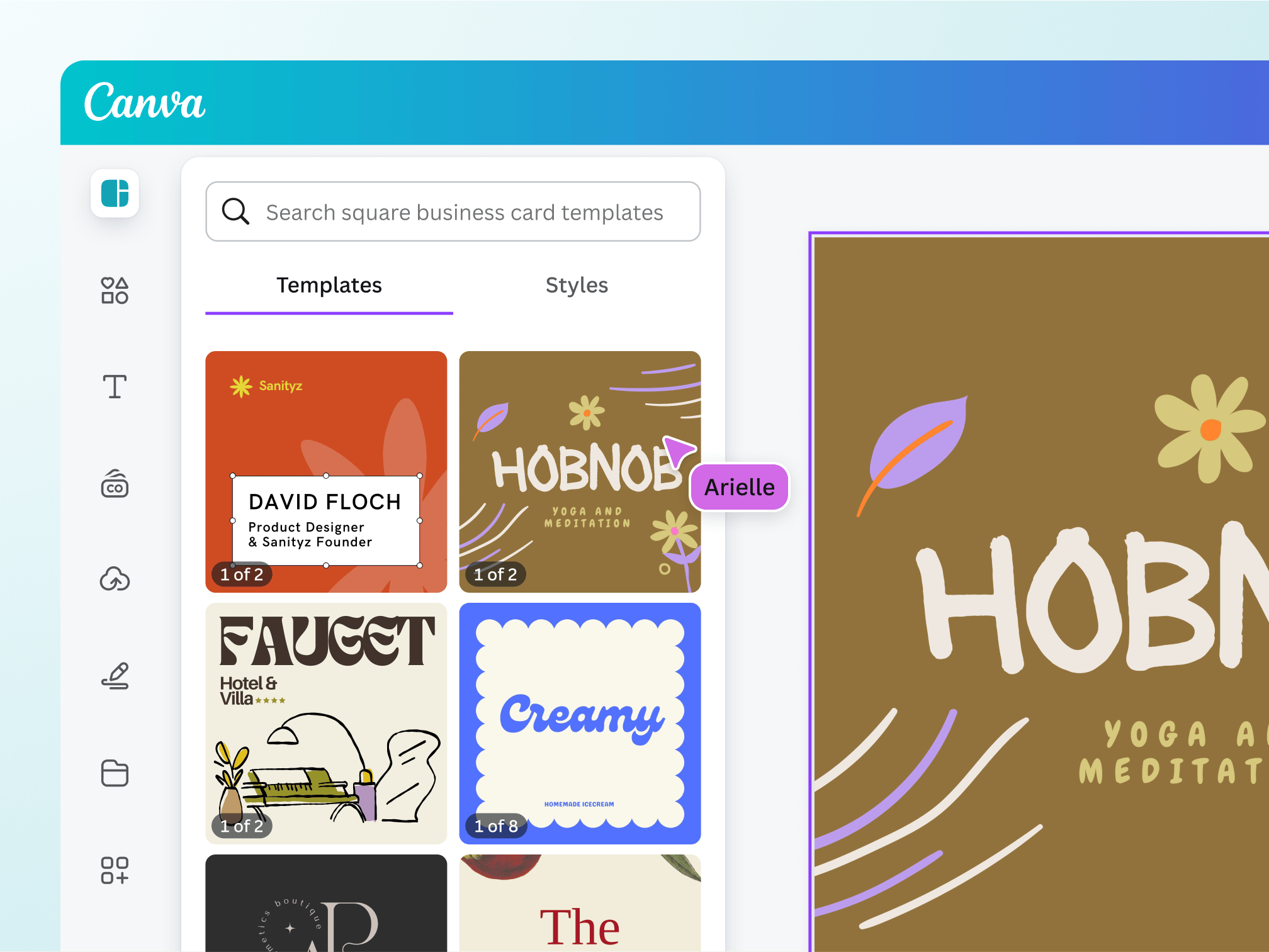 Design and print square business cards online | Canva
