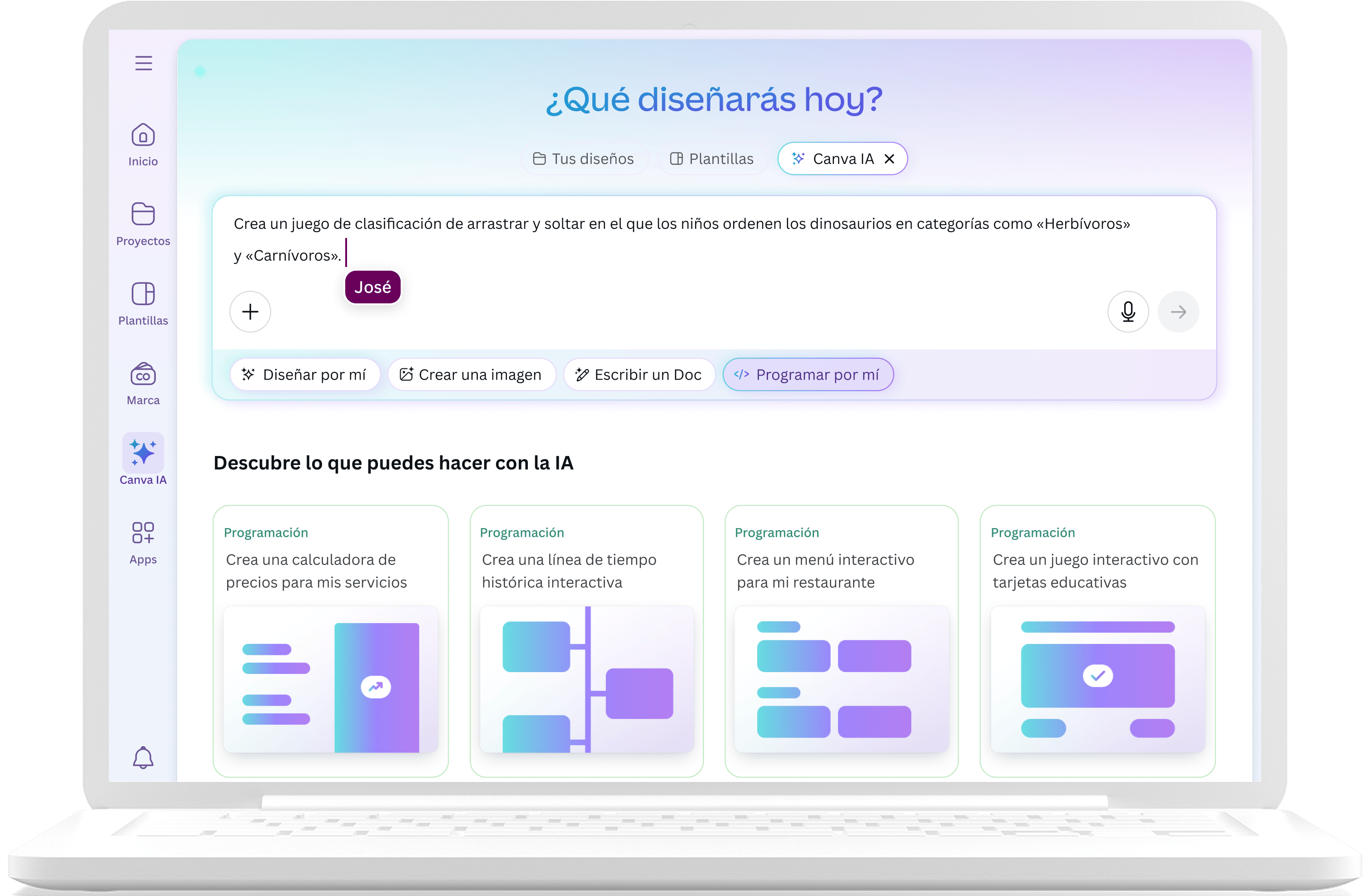 IA para programar: Generador de código con IA | Canva