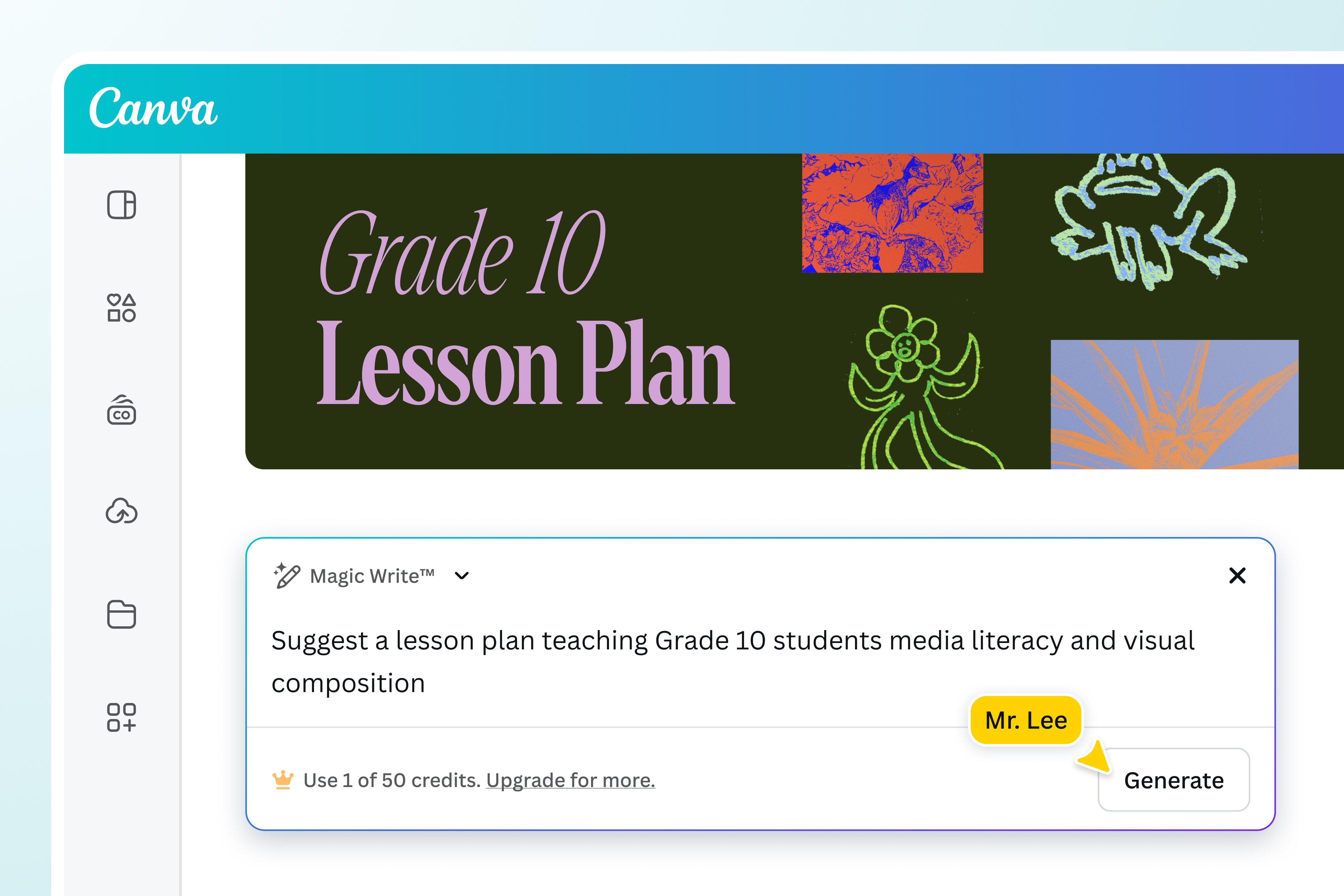 Free online AI lesson plan generator | Canva