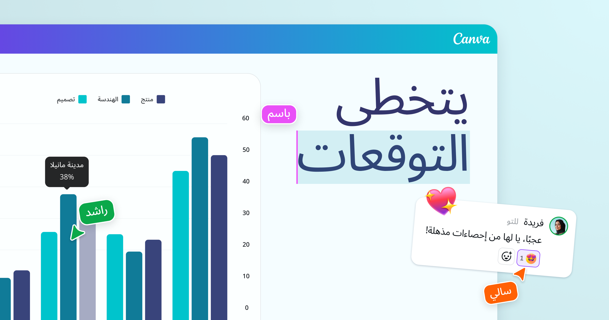 صانع الرسوم البيانية والمخططات البيانية أونلاين مجاناً - Canva