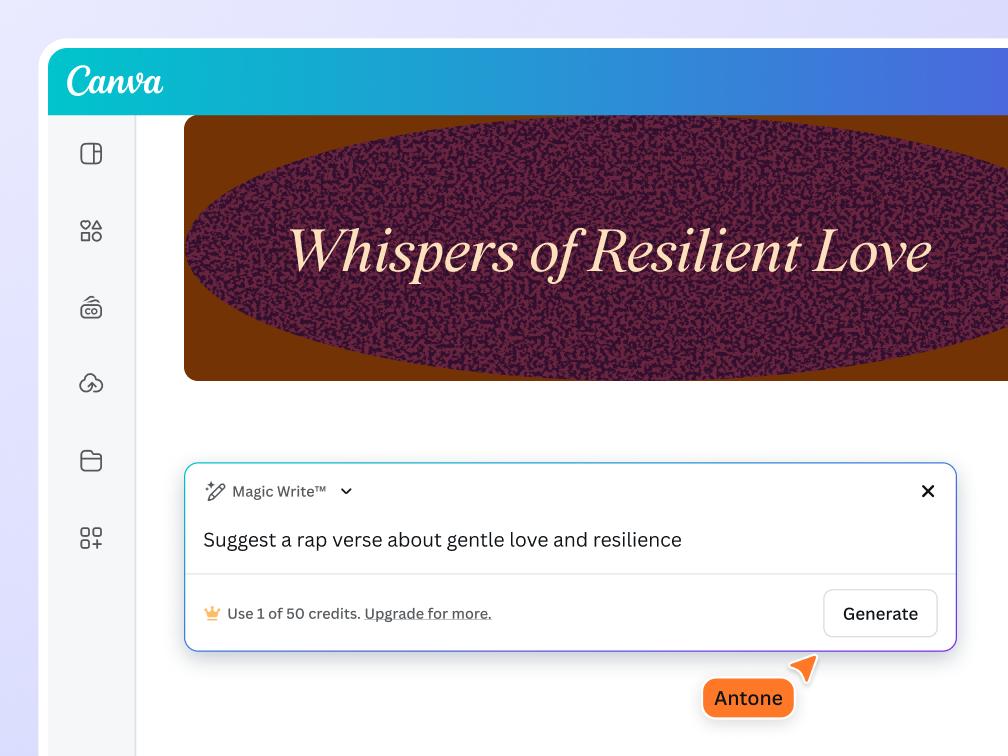 AI Rap Generator: Generate rap lyric ideas fast | Canva
