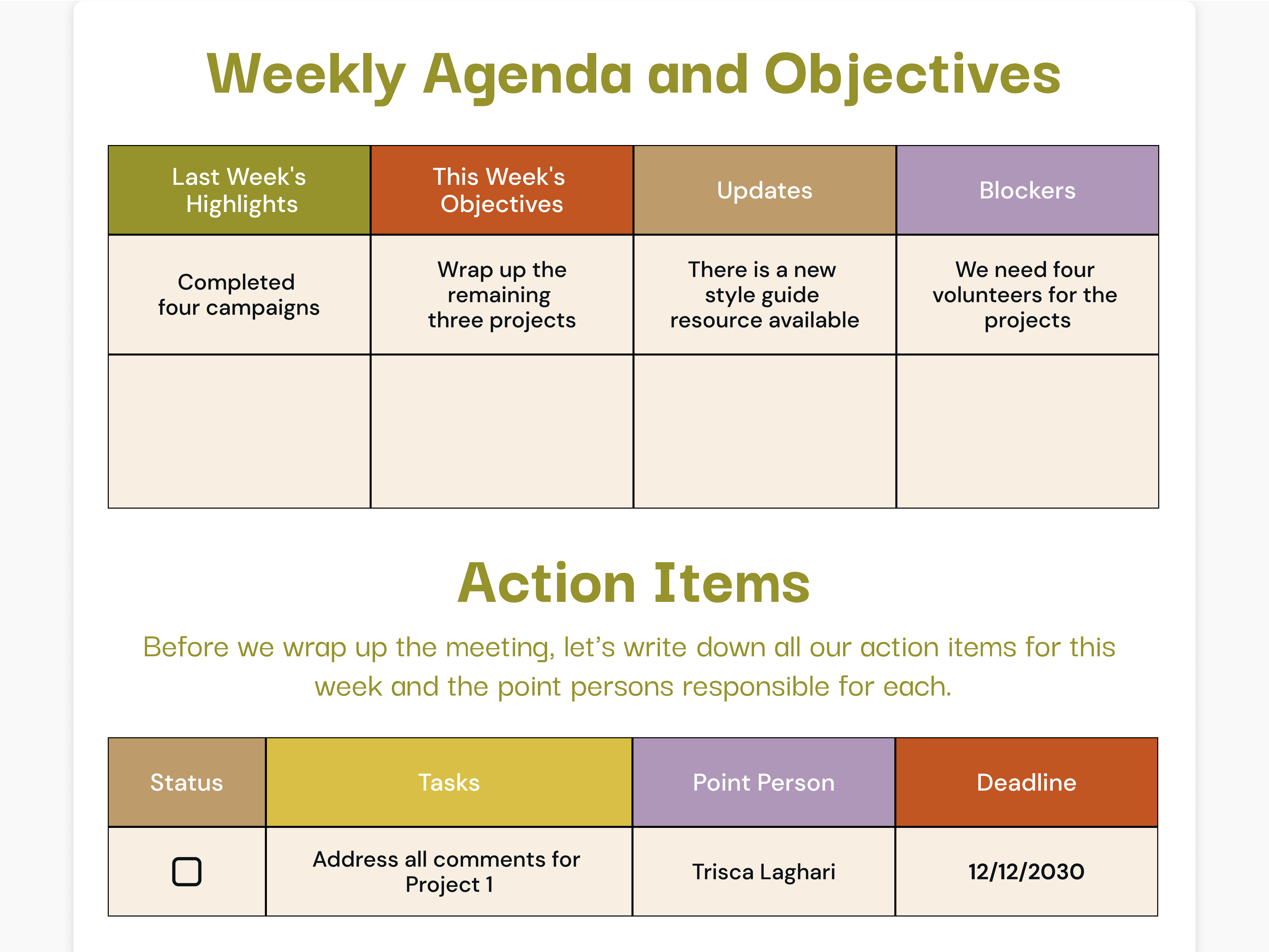 How to Write a Meeting Agenda (Examples and Tips) | Canva