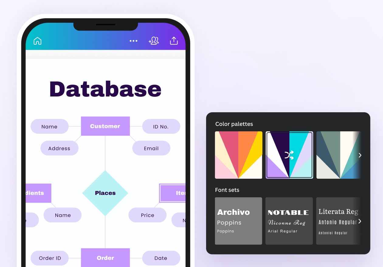 Free ER Diagram Maker - Entity Relationship Model Tool | Canva