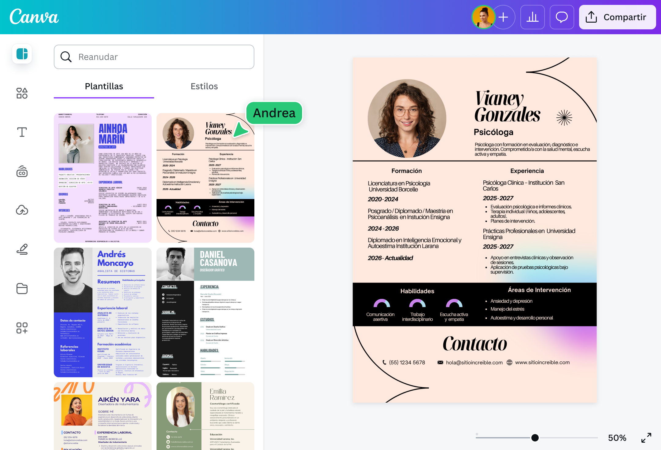CV online: creá un currículum vitae gratis | Canva